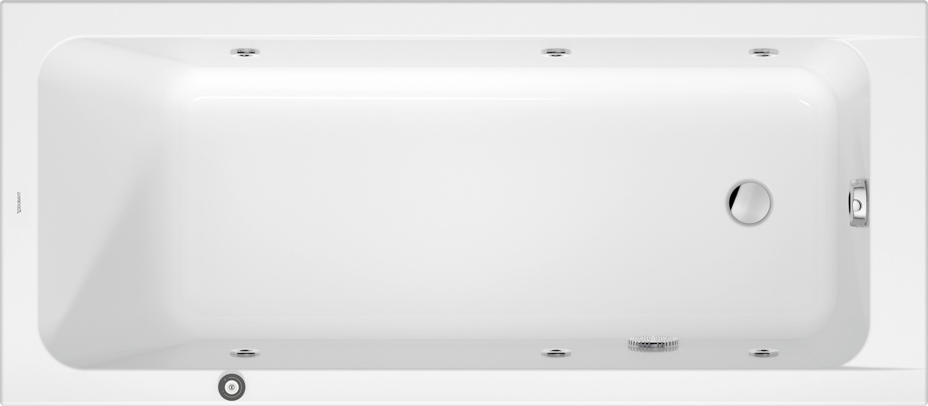 Duravit D-Code baignoire balnéo, 1600x700mm, 1 pente de dossier, Jet ...