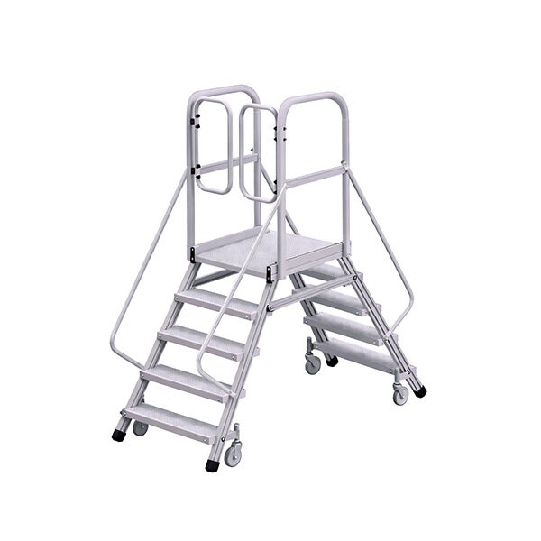 Plateforme mobile 2x5 marches - Hauteur max. de travail 3.21m - 688905 ...