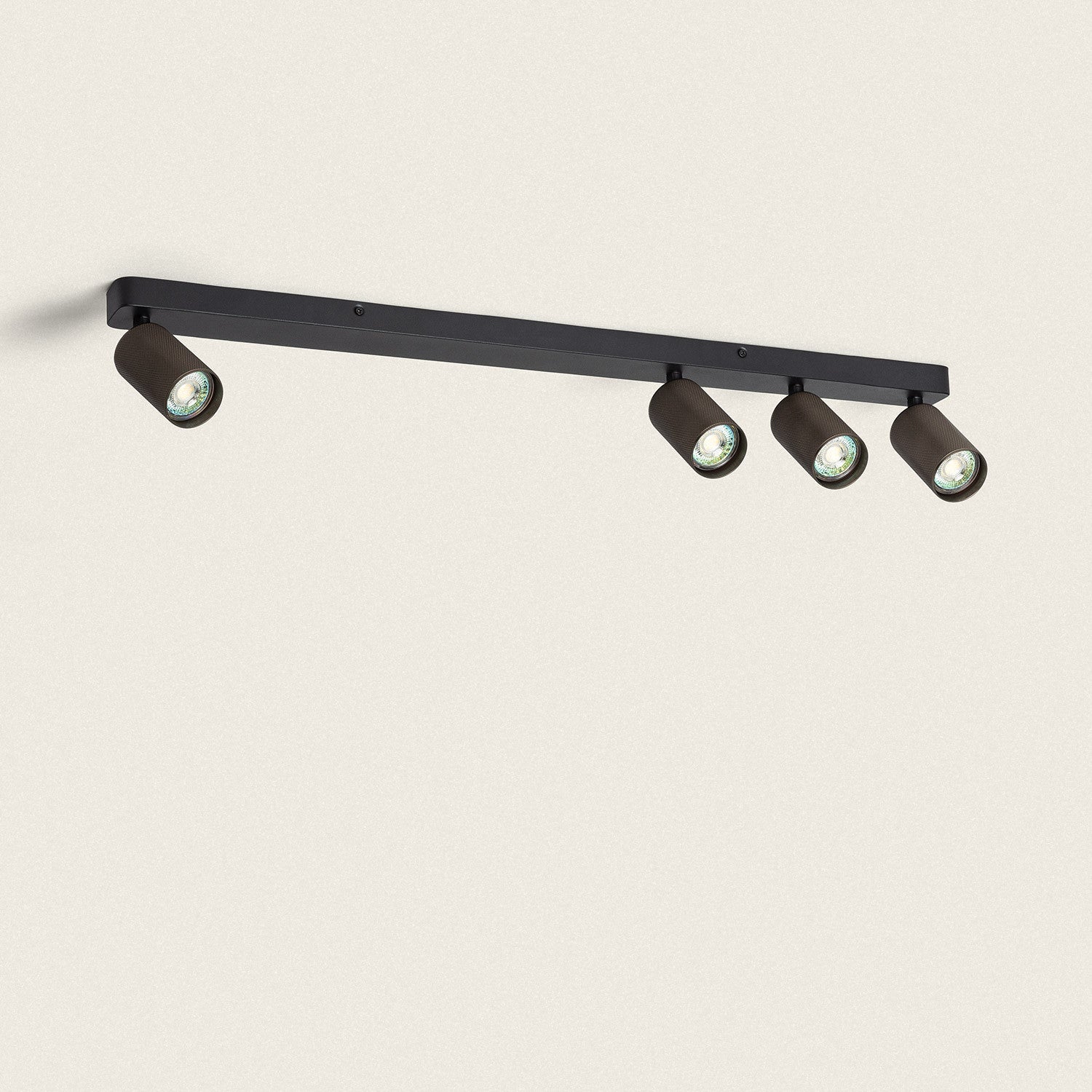 Ledkia - Aplique de Techo Aluminio Breixo 4 Focos, Bronce, Aluminio ...
