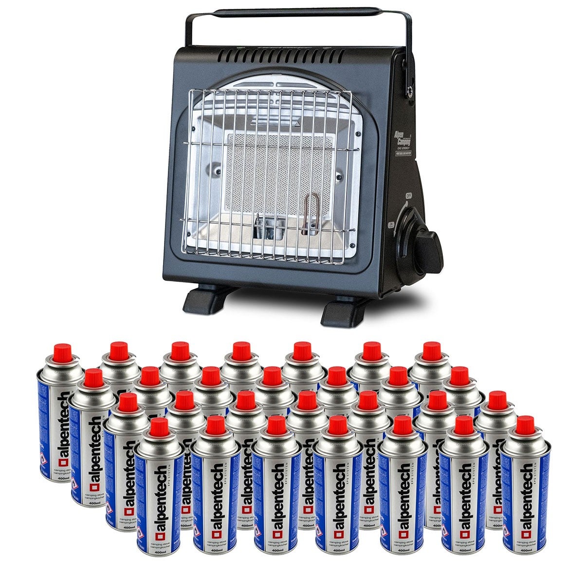 Chauffage à gaz portable 1700W Sécurité Thermocouple + 28 Cartouches ...
