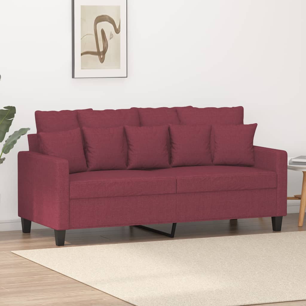 Sofá de 2 plazas de tela rojo tinto 140 cm - COMFORTXL | Leroy Merlin