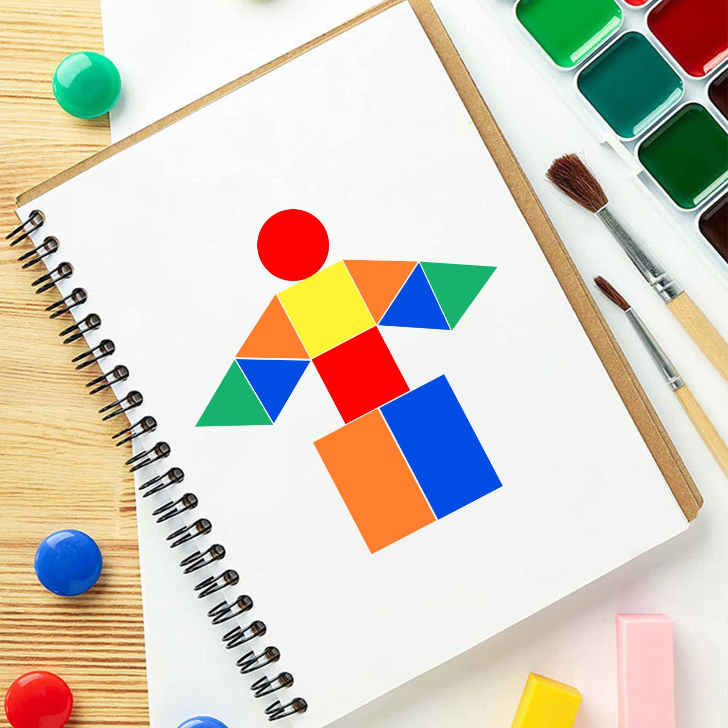 25 pegatinas de pared geométricas (círculo, triángulo, cuadrado ...