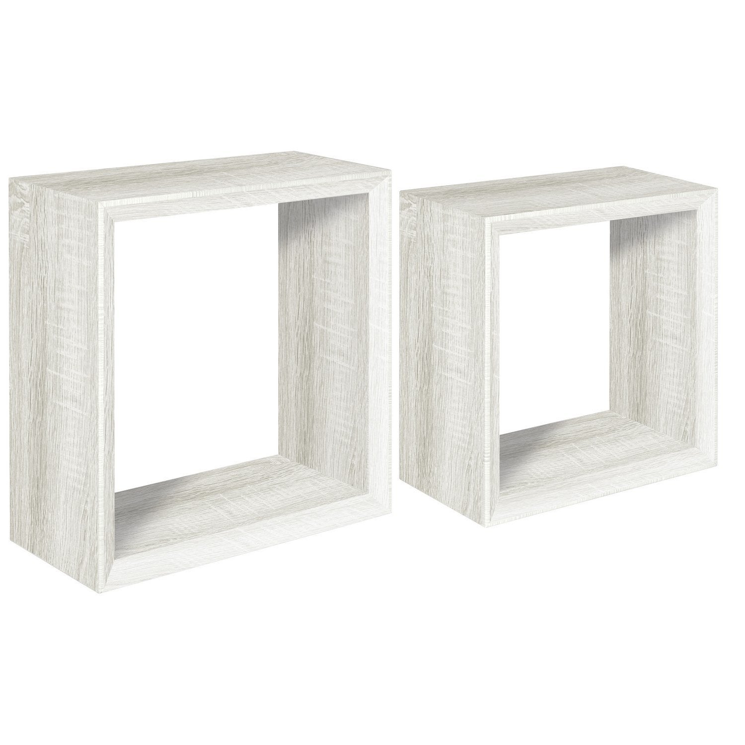 Mensole a cubo da parete Set di 2 pz componibile colore Rovere ...