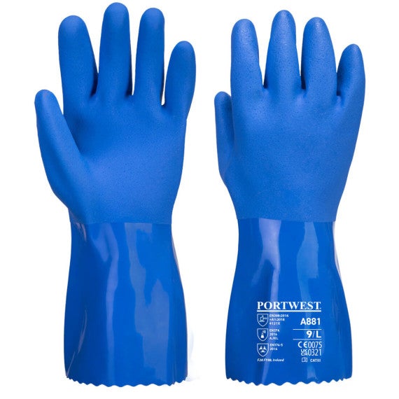 Guante químico de PVC Marine Ultra Azul calidad Premium A881 | Leroy Merlin