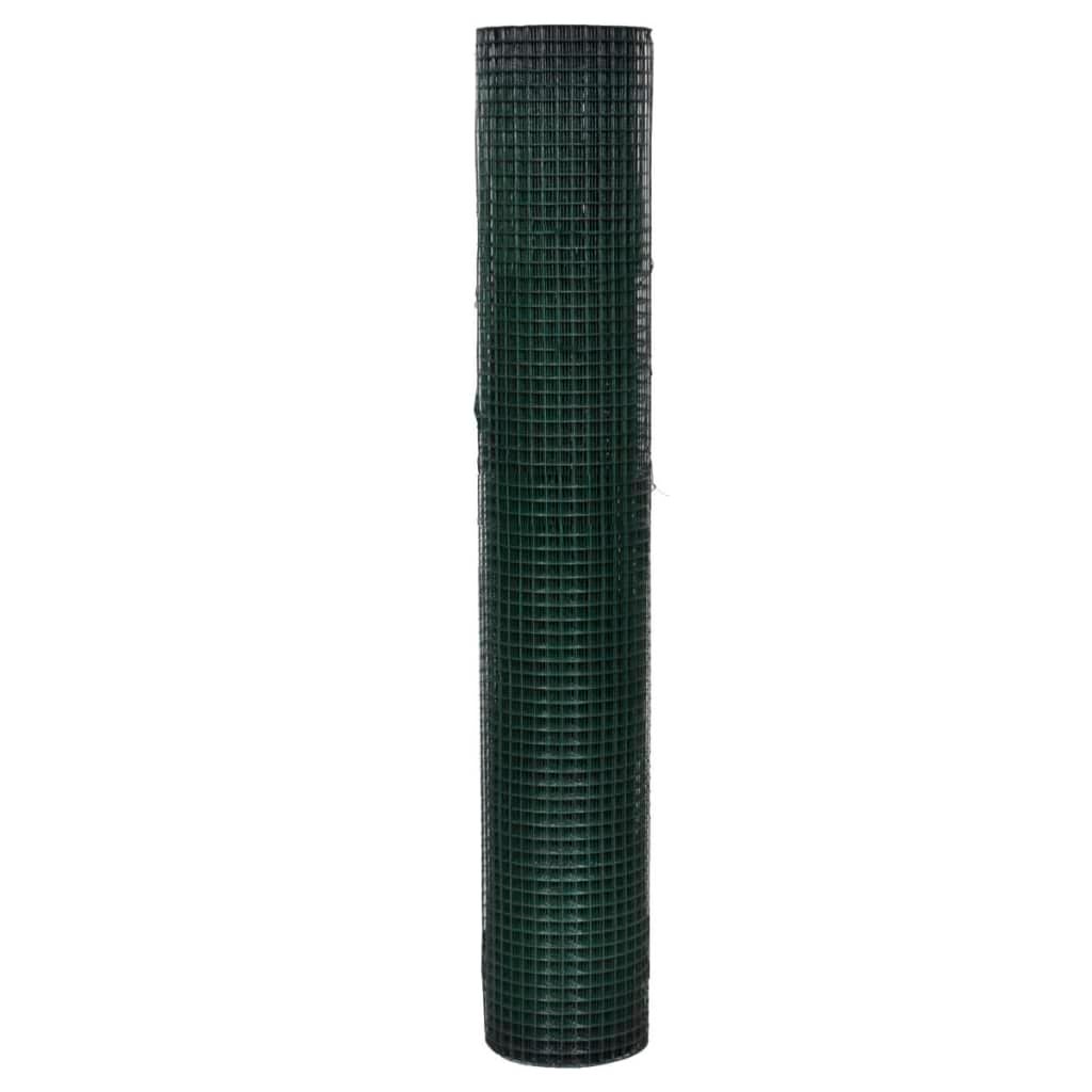 Recinto Pollaio in Rete Zincato Rivestimento PVC 10x1 m Verde CFW87023 ...