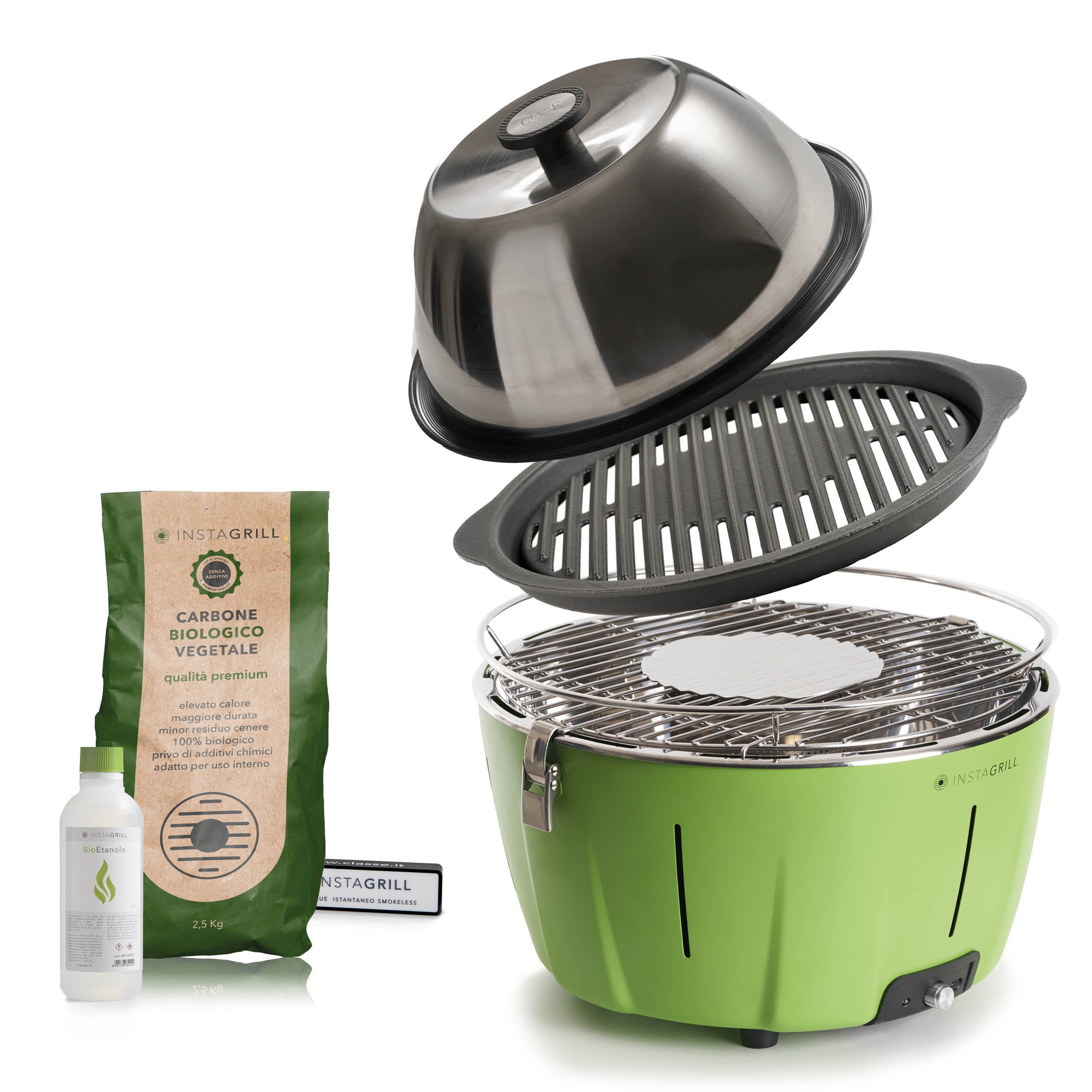 InstaGrill PRO Barbecue de table portable sans fumée avec gril en fonte ...