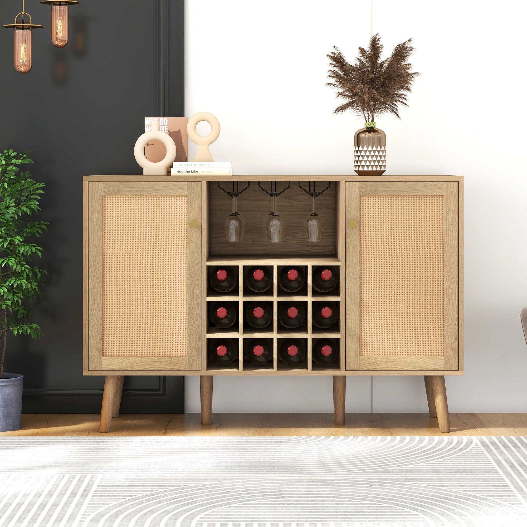 Buffet, botellero para 12 botellas - L 120 x H 81,5 cm - 2 puertas de ...