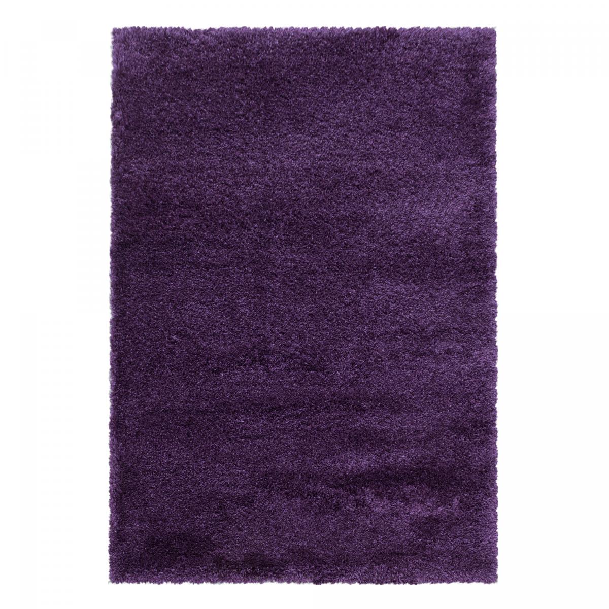Tapis longs poils shaggy 160x230 rectangle tissé violet motif uni UNI B | Leroy Merlin
