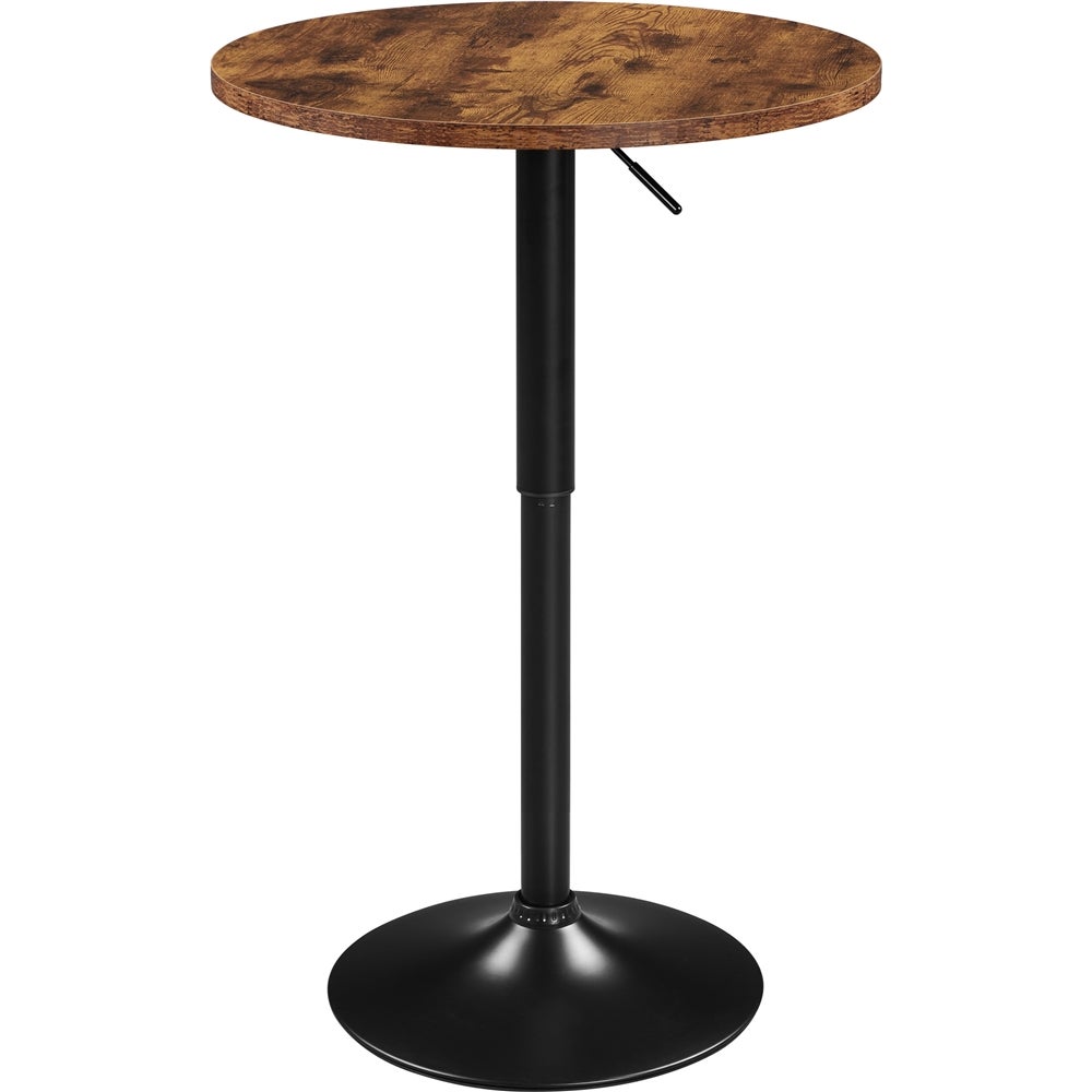 Table de Bar Ronde Haute avec Plateau en Bois MDF Réglable en Hauteur ...