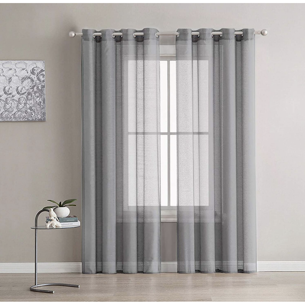 Voilage à Oeillets - Rideau Transparent en Polyester (140x240 cm) - 1 ...