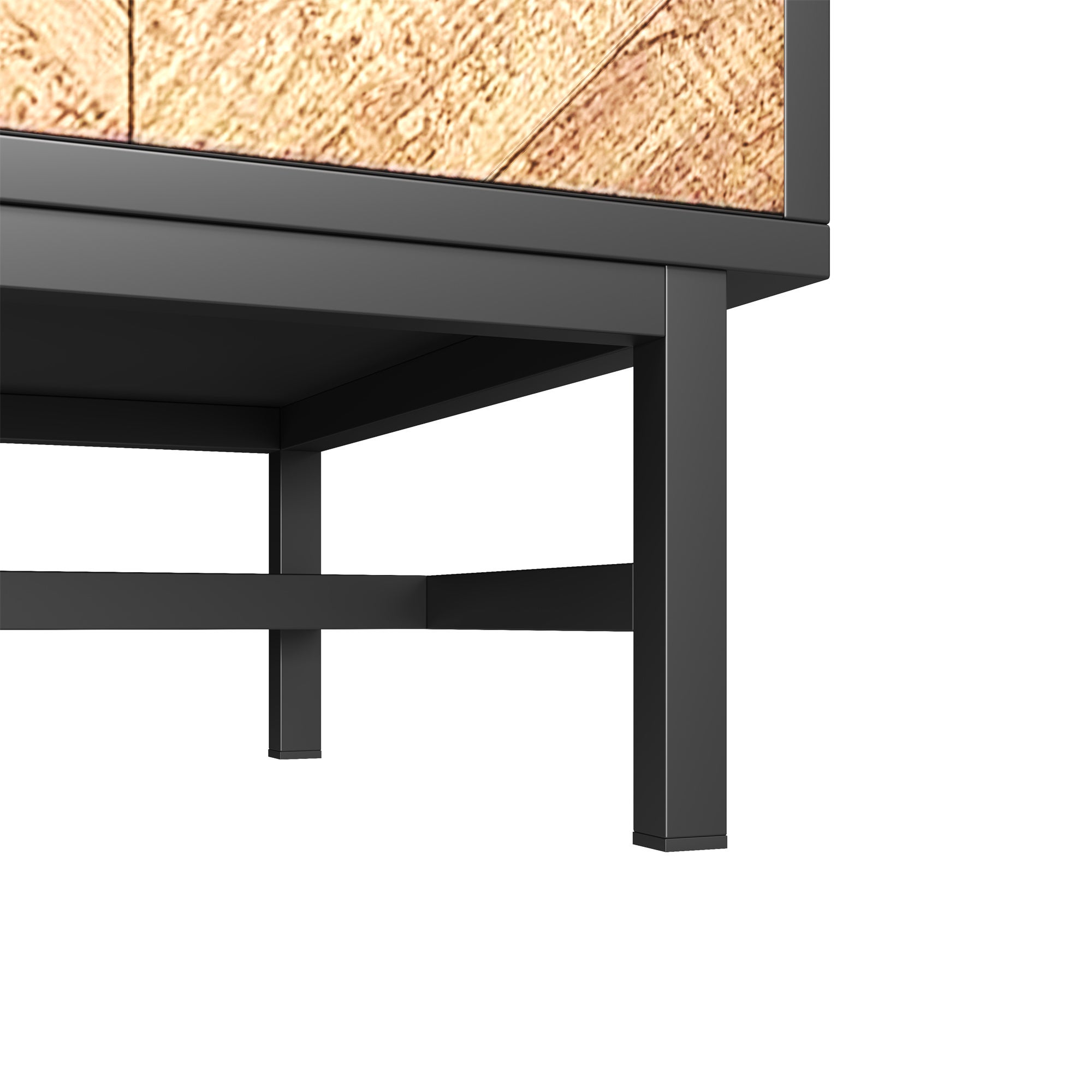 Mueble TV 150 X 38 X 55 cm con 2 puertas, compartimentos abiertos, en ...