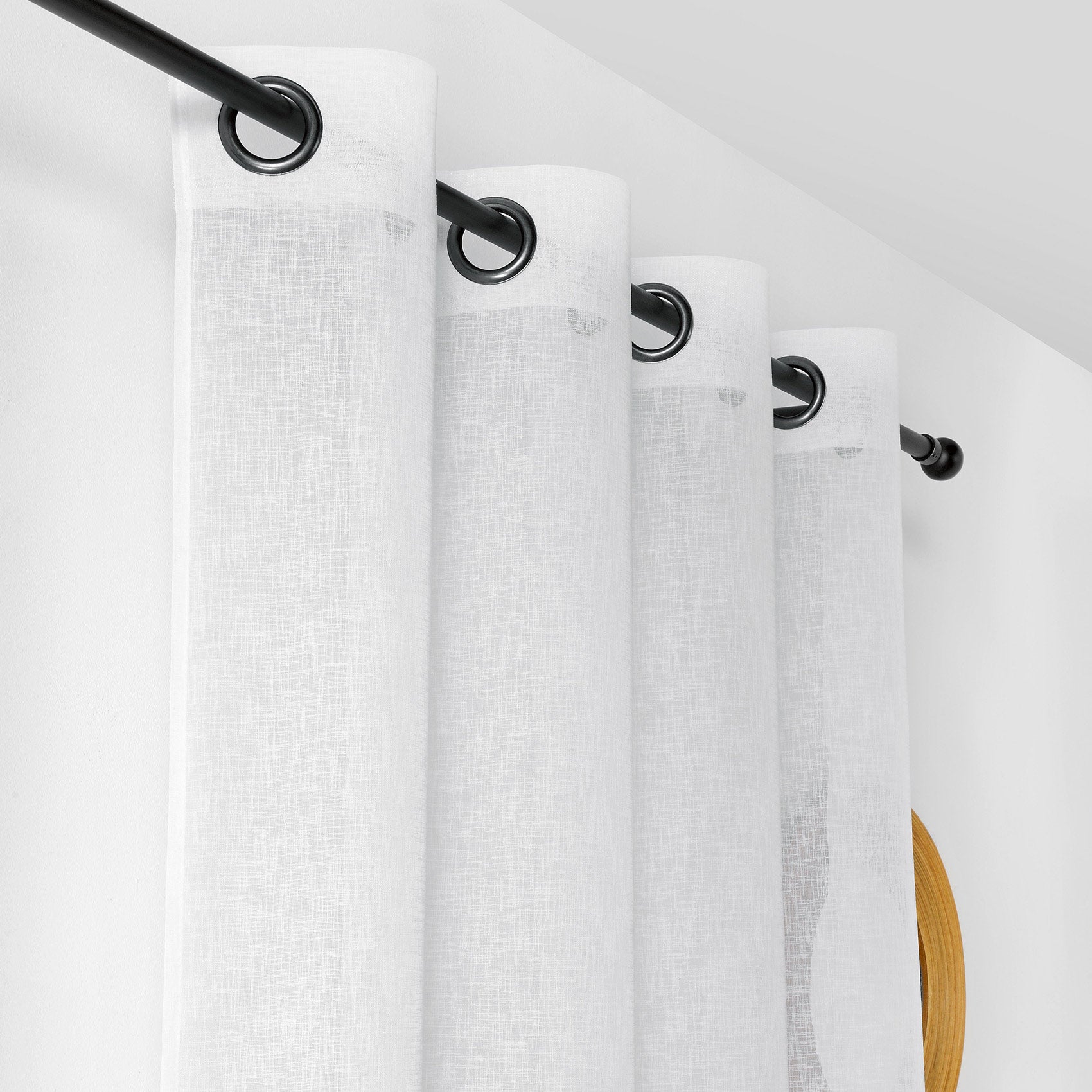 Voilage - Effet rustique - Blanc - 145x240 cm - Polyester | Leroy Merlin