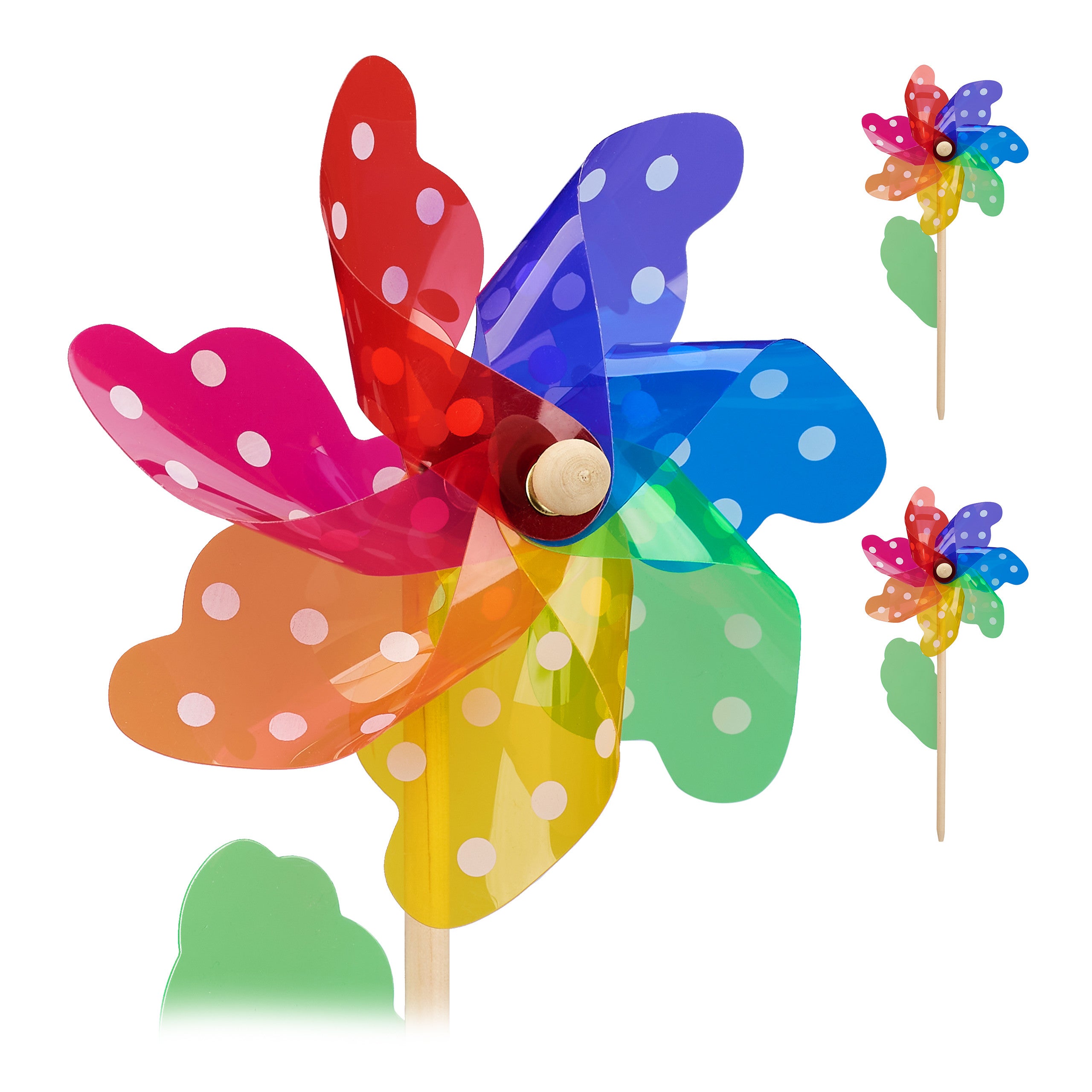 Relaxdays Girandole a Vento, Set da 2, Decorazione a Pois, Gioco per ...