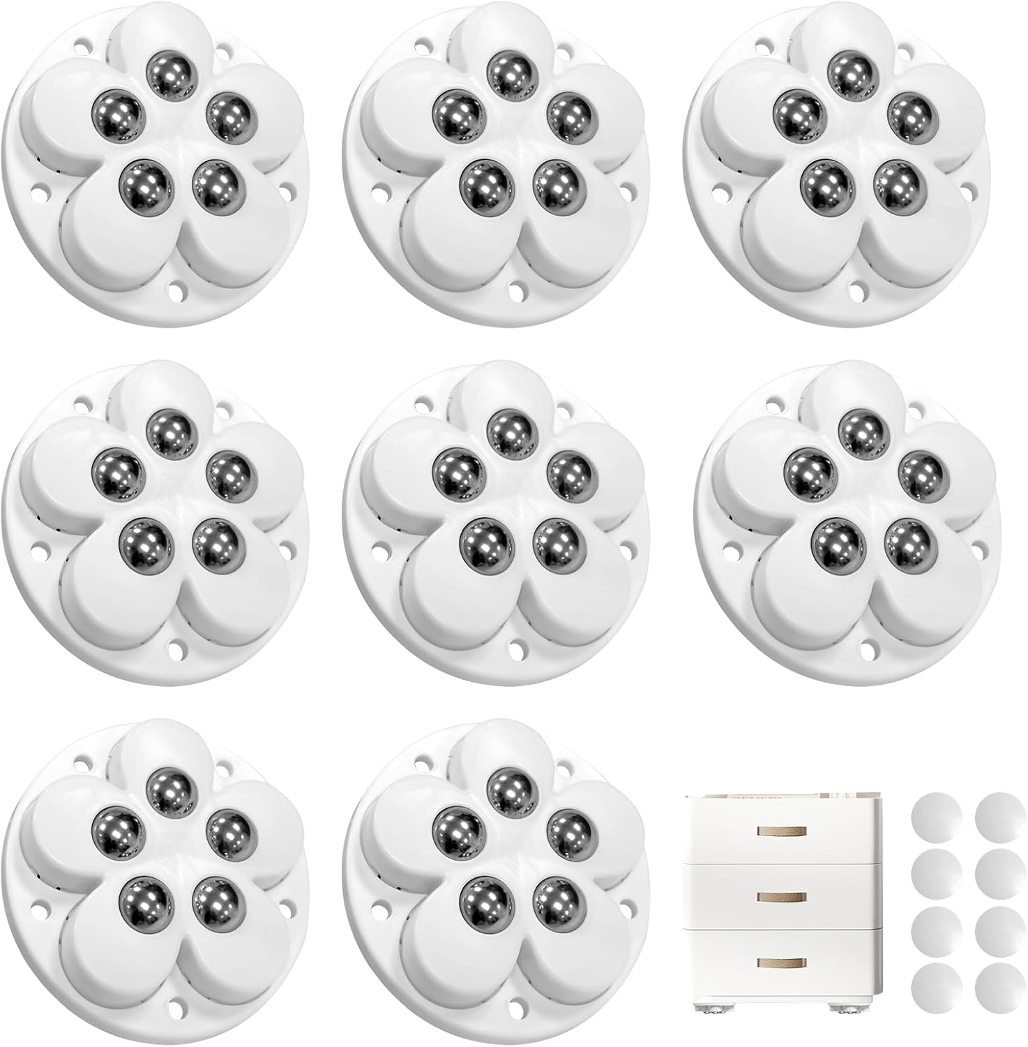 Mini ruedas, 8 ruedas para muebles pequeños, ruedas de 54 mm para ...