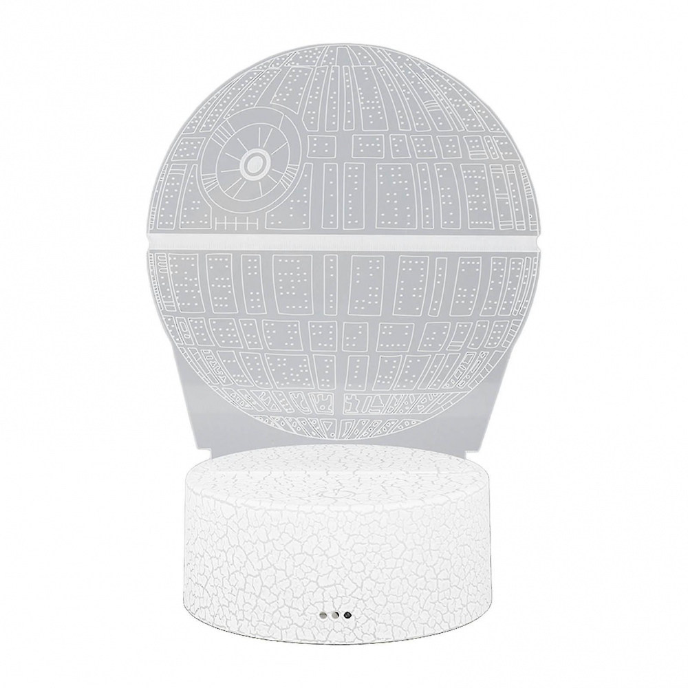 Veilleuse 3D LED colorée en acrylique avec planète rechargeable par USB ...