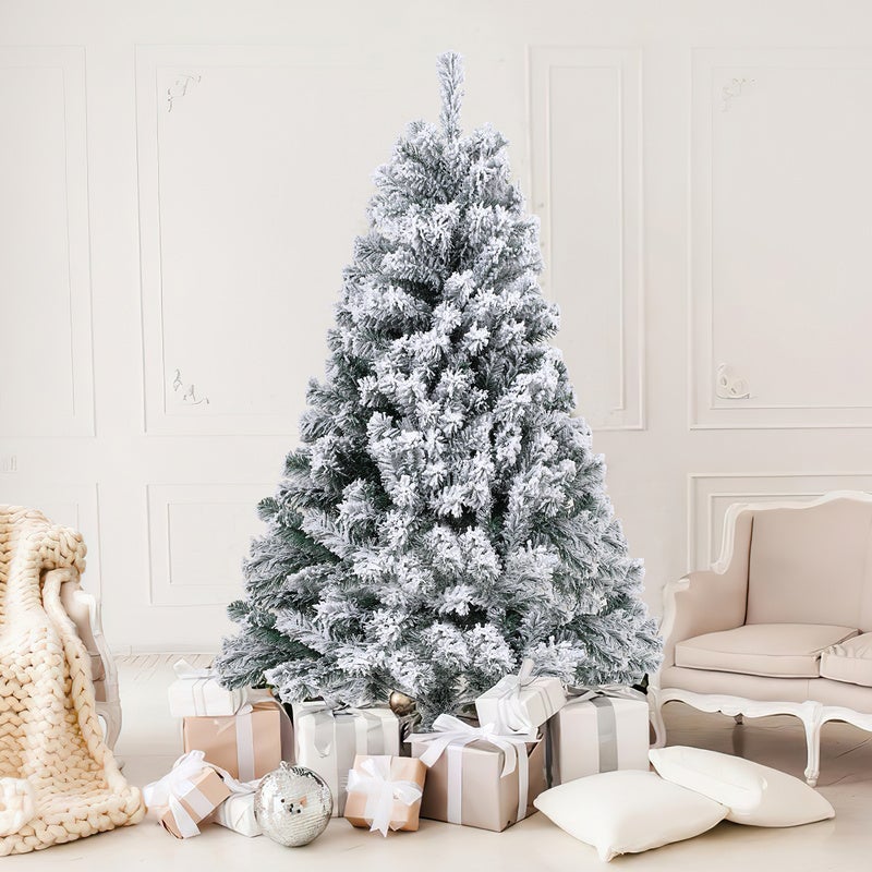 150CM Sapin de Noel Artificiel Demi-Enneige avec 550 Branches en PVC ...