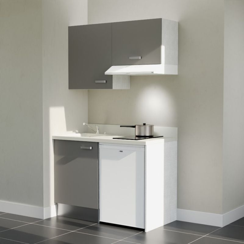 Kitchenette K01L - 120 cm - Gris - Snova - évier à gauche ...