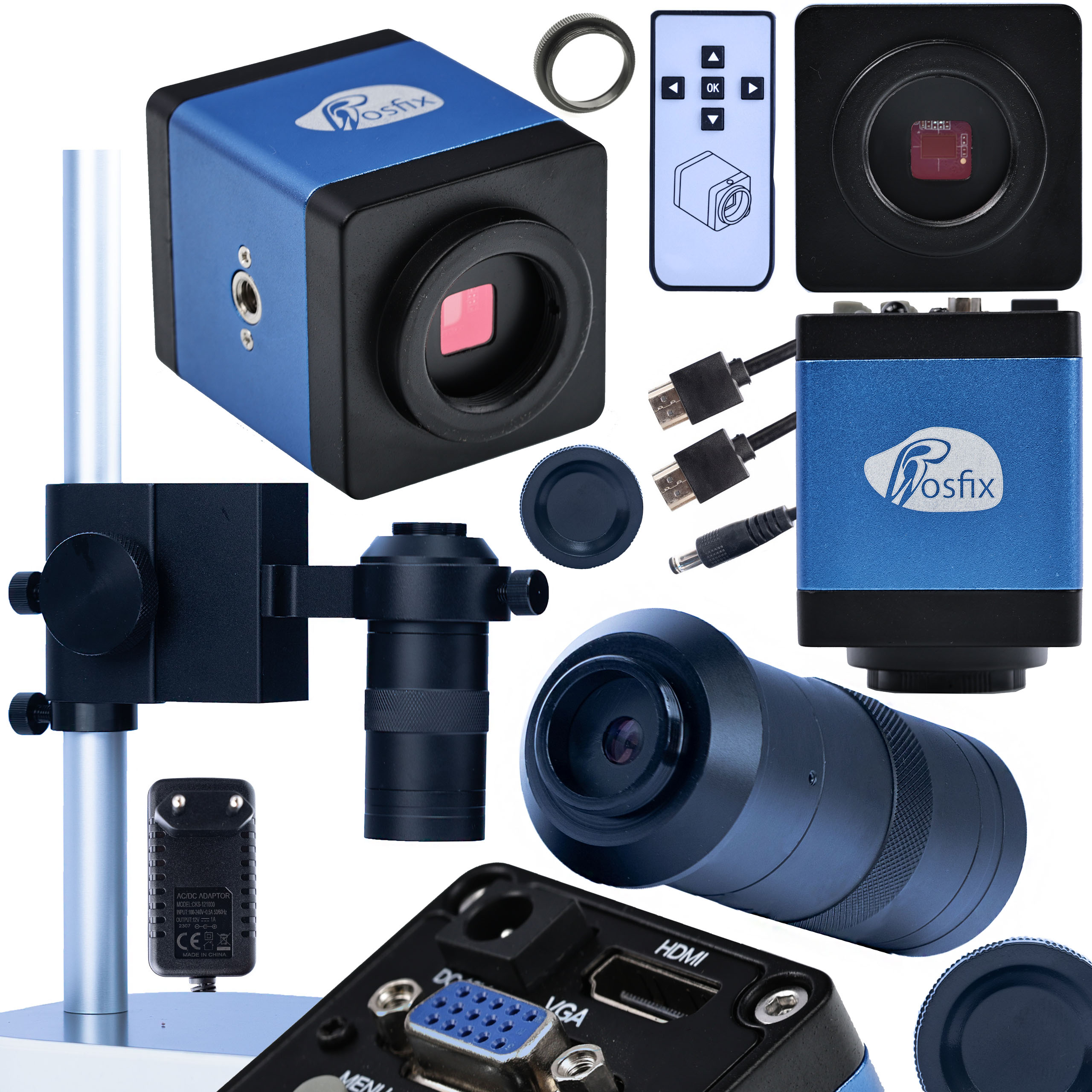 Set Microscope Numérique 3-en-1 Draco Blue PRO – Caméra HDMI/VGA 2MP ...
