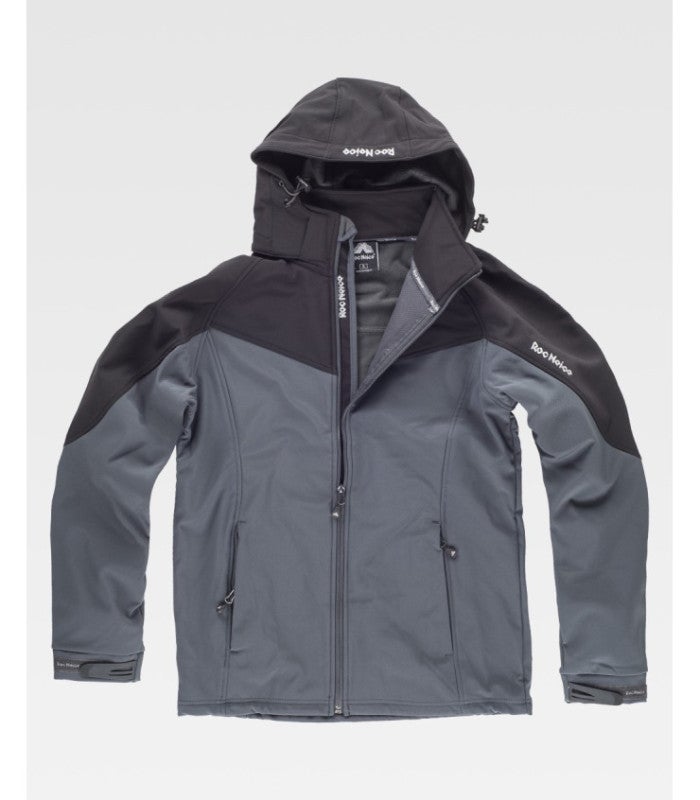 Softshell combinado. Capucha desmontable con elástico ajustable ...