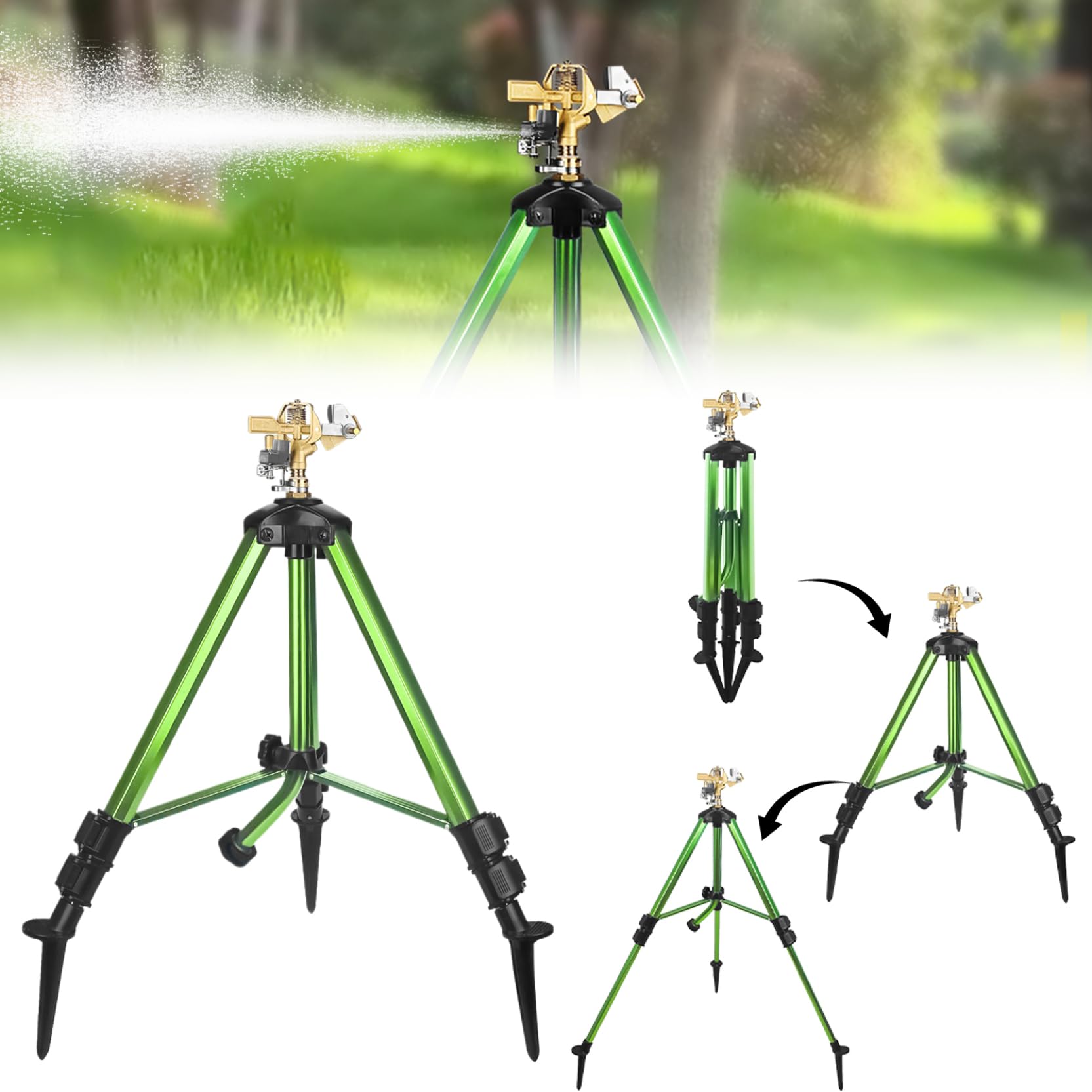 Arroseur de pelouse rotatif à 360°, système d'arrosage extensible, pour ...