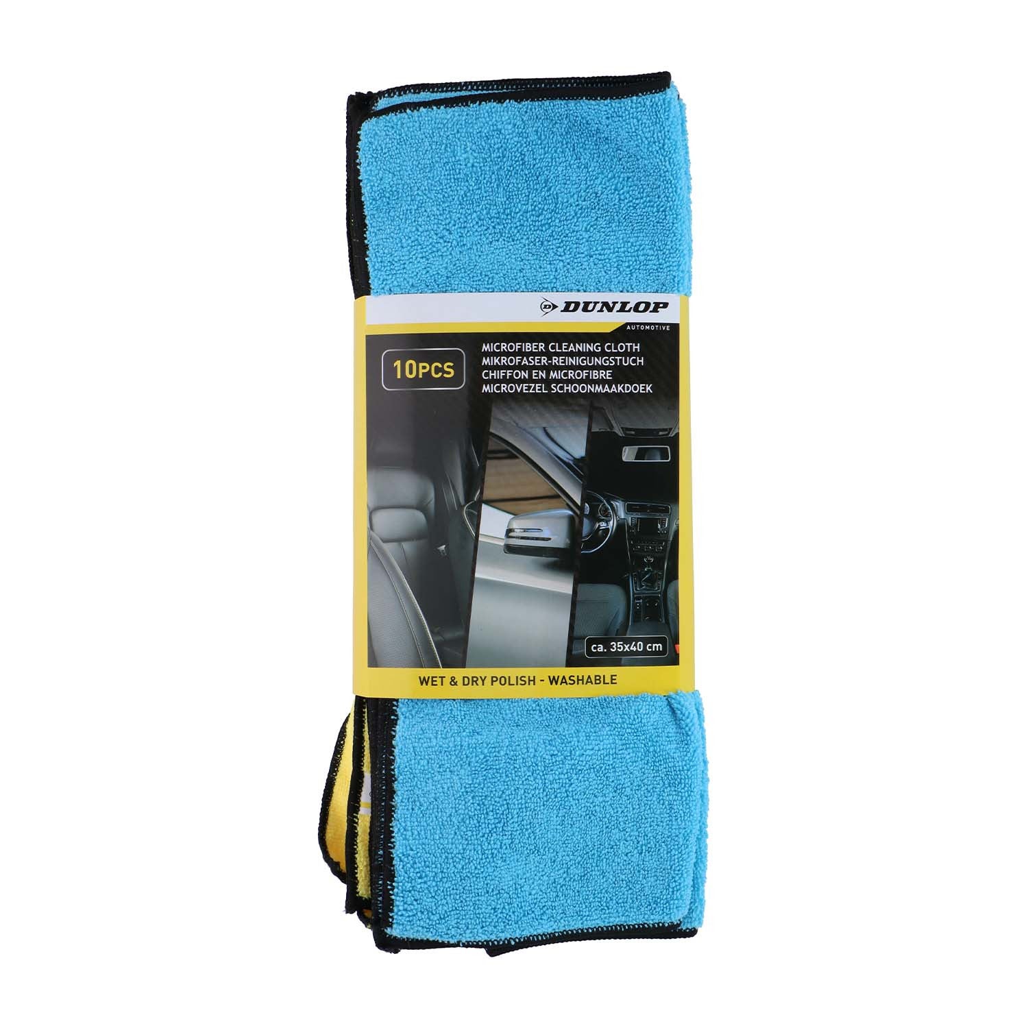 Lot de 10 Microfibre DUNLOP 35x40cm 300gsm - Nettoyage Humide & Sec ...