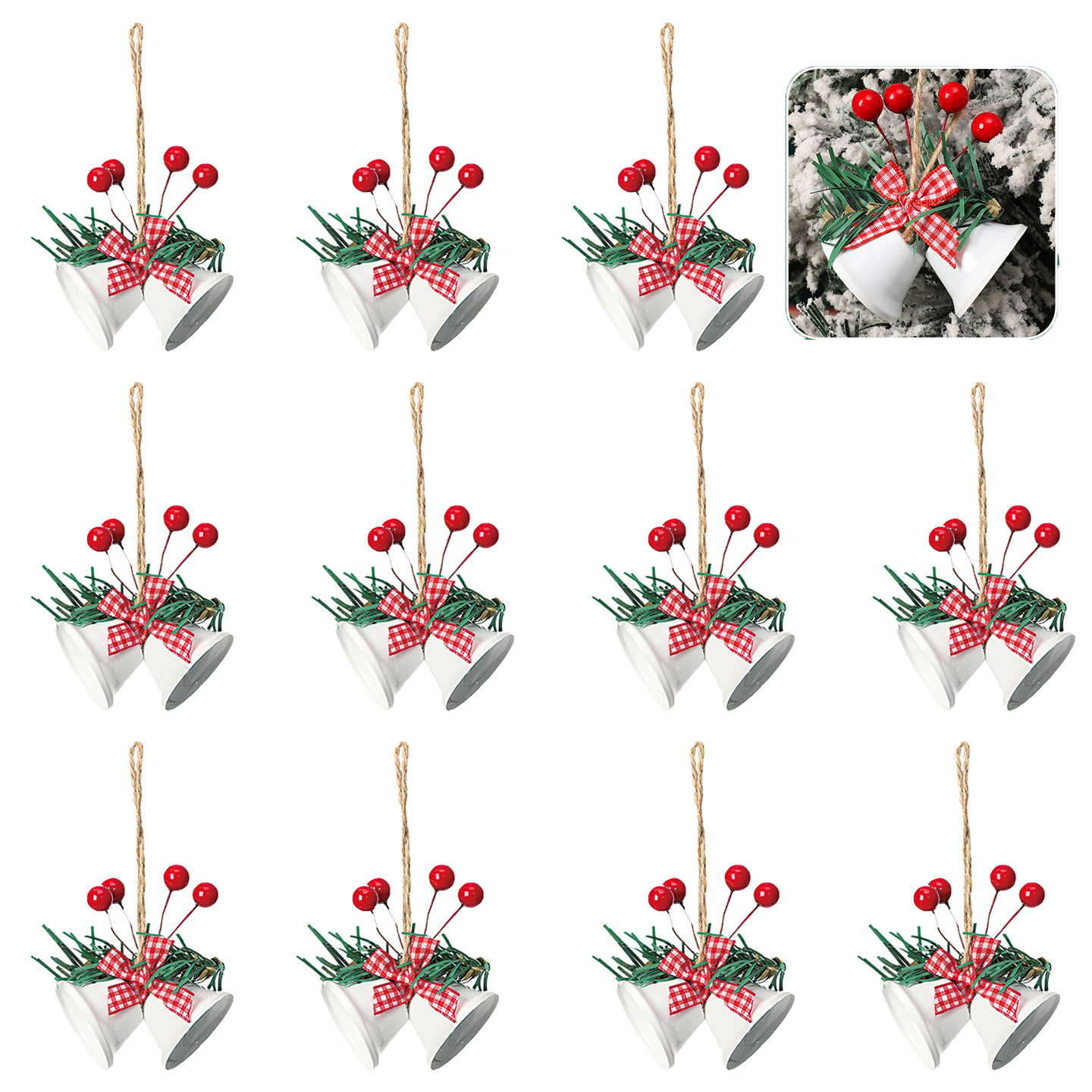 12 pièces Décorations de Noël en forme de cloche,cloches en métal ...