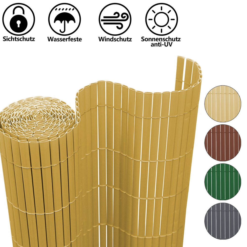 Canisse PVC Terrace Balcony Garden Terrace, bambù (120 x 500 cm ...