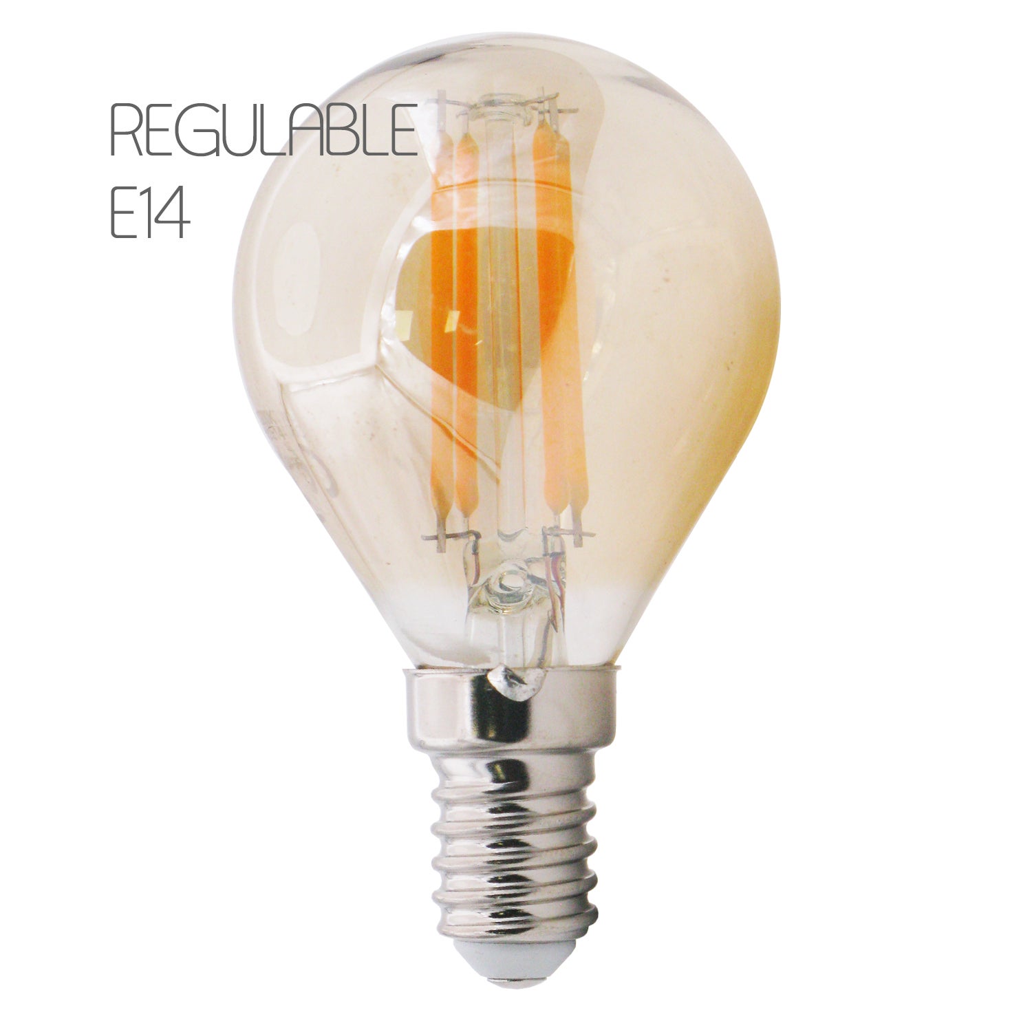 ESFÉRICA ÁMBAR FILAMENTO LED E14 - 2200K - 4W REGULABLE | Leroy Merlin