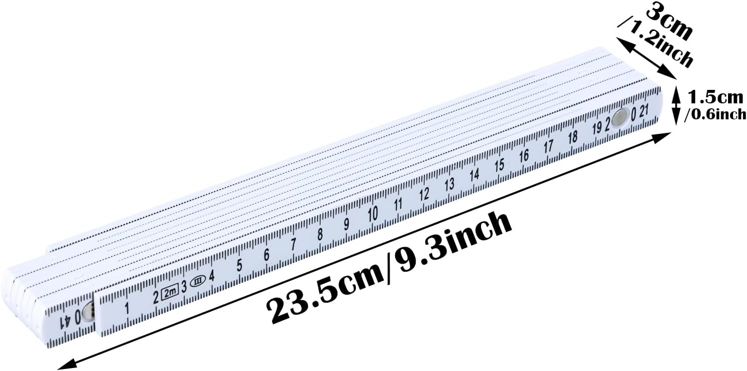 Metre Pliant, 2 m Double Mètre, Nombres Grands et Très Lisibles, 10 ...