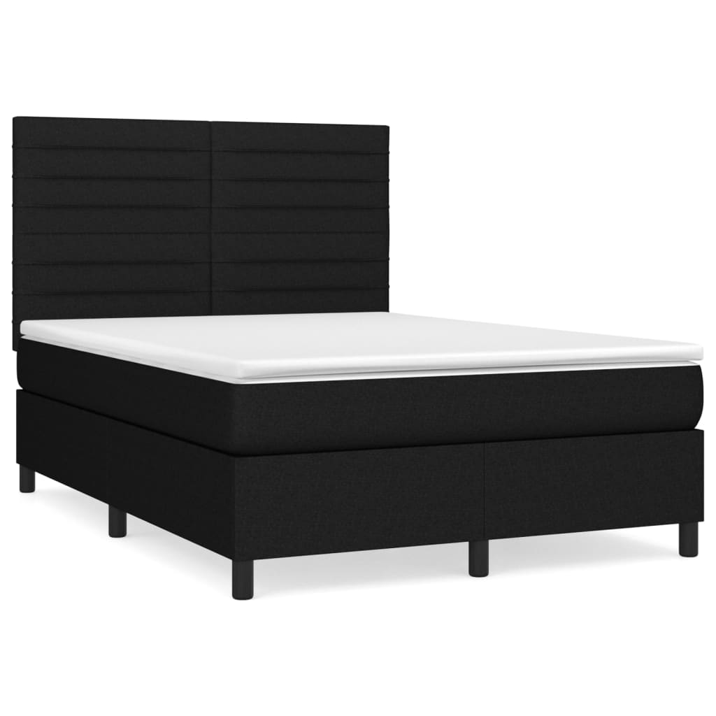 Cama box spring con colchón tela negro 140x200 cm | Leroy Merlin