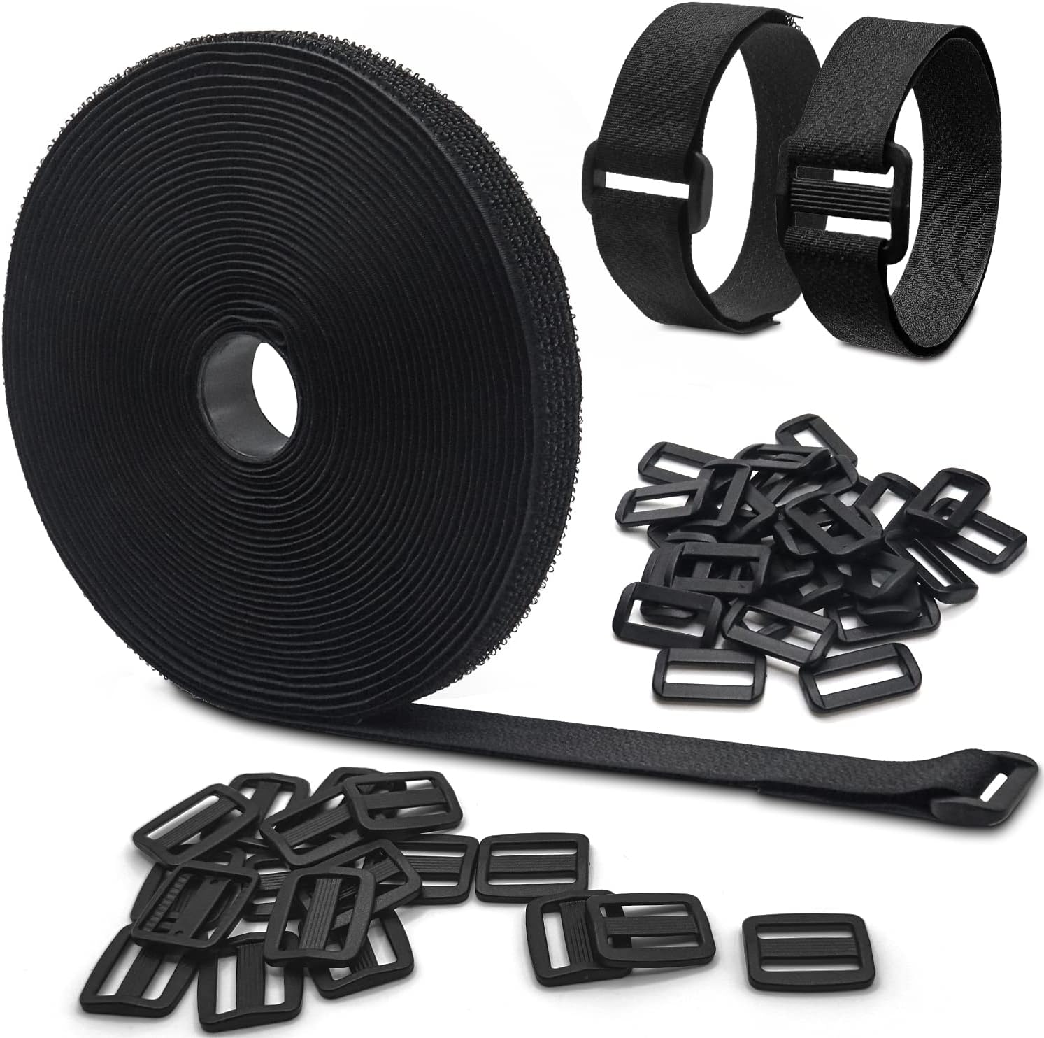 Cierre 10m para persianas - 50 bucles y velcro 2cm negro multifunción ...