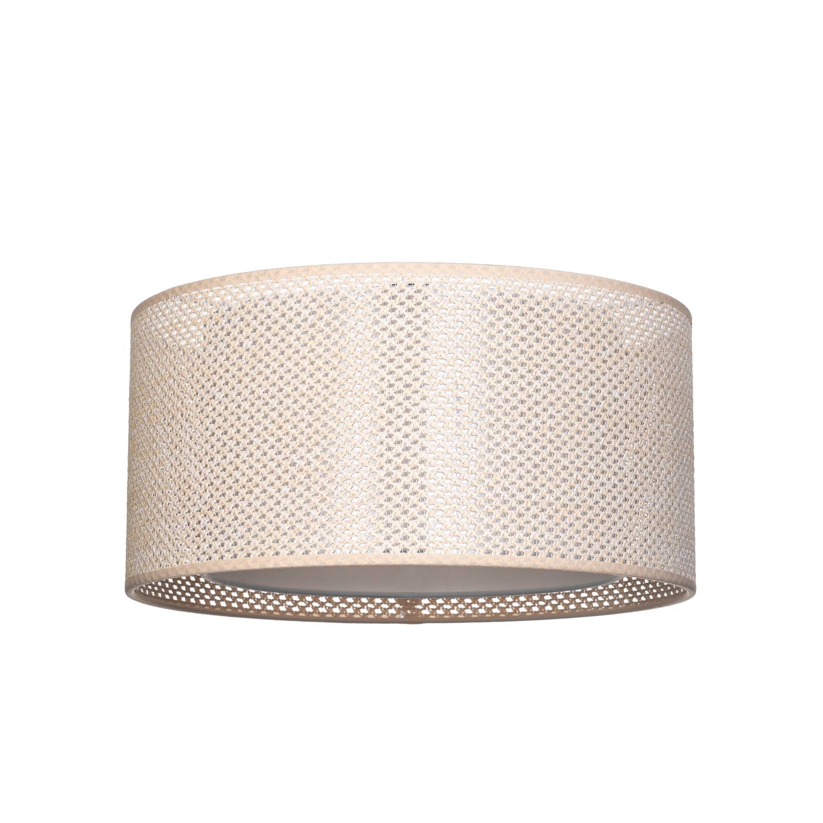 Plafón Lindby Soula, Ø 40 cm, beige, plástico, E27, lámpara de techo ...