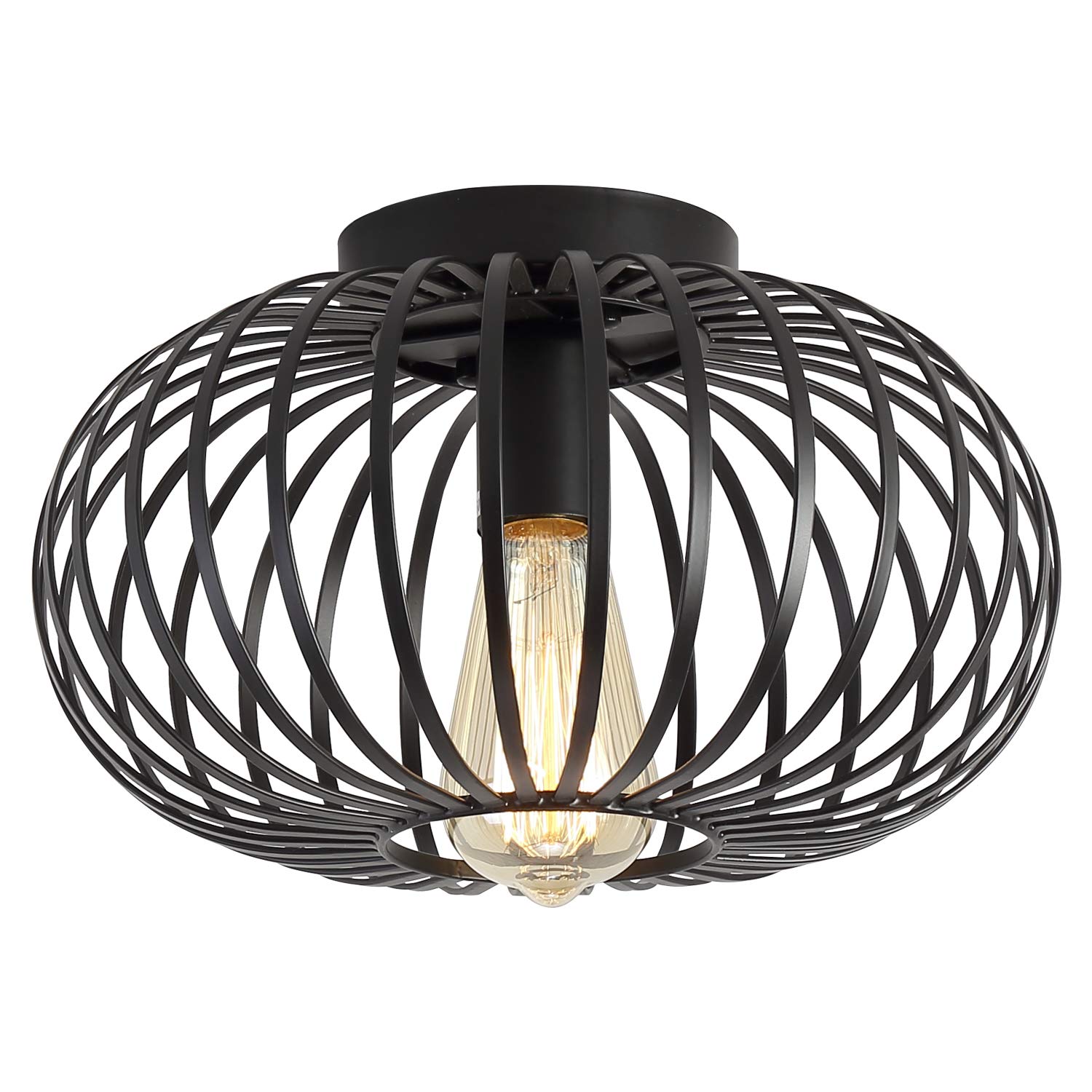 Lampe encastrée industrielle moderne, plafonnier en fer, noir, lumière ...
