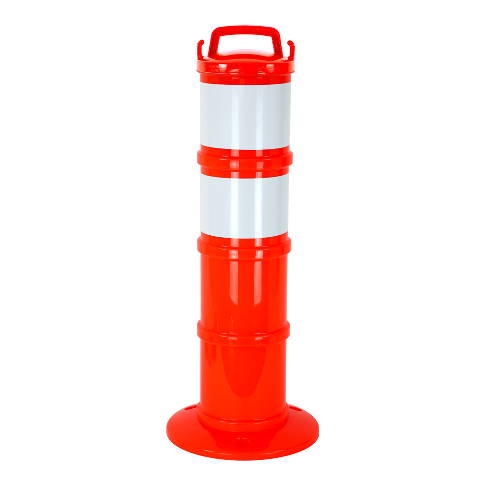 Balise de signalisation modulable Orange fluo avec deux bandes ...