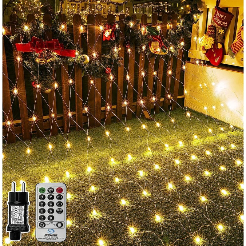 Guirlande lumineuse en filet 200 LED 3M x 2M, filet lumineux d ...