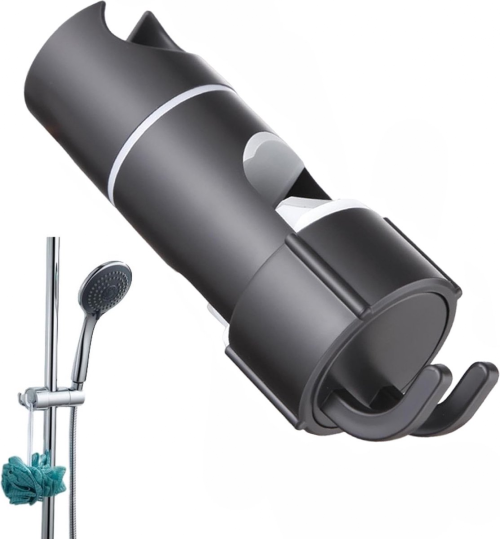 Support de douchette universel noir - Curseur de barre de douche ...