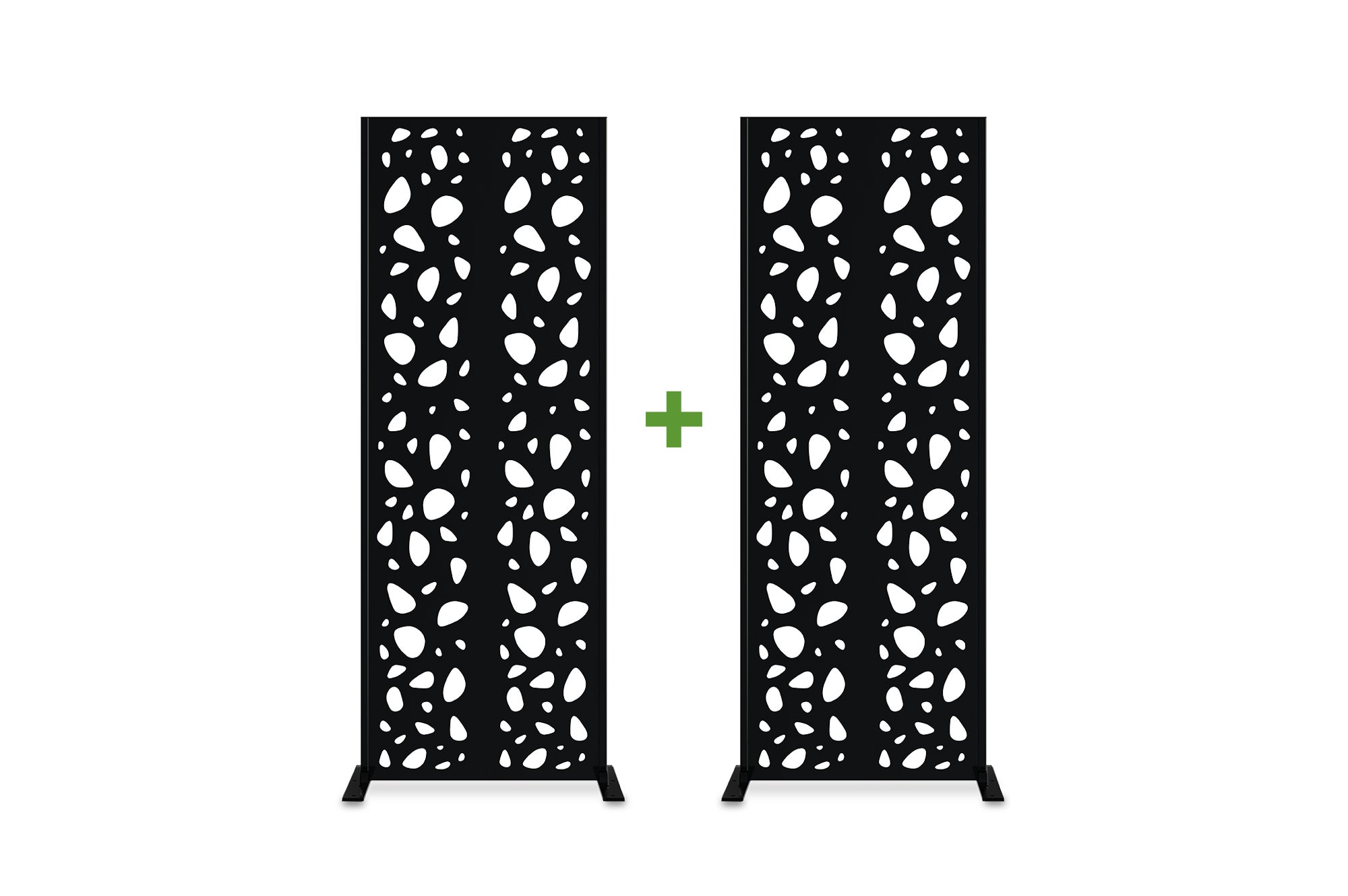 Juego de 2 paneles decorativos SUNNY Black H.160cm con motivos en los ...