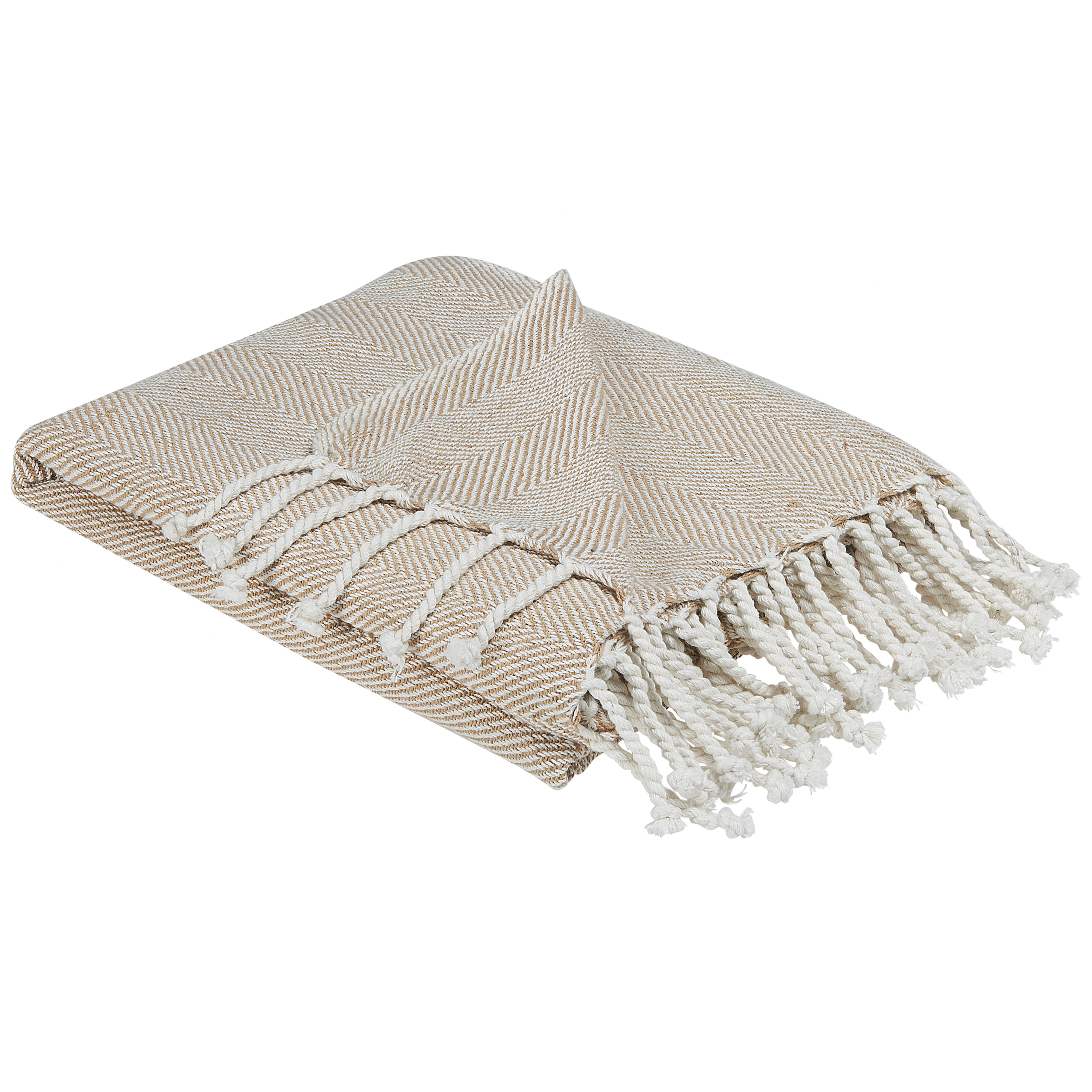 Couverture TILMI Coton 130 x 160 cm Beige clair | Leroy Merlin