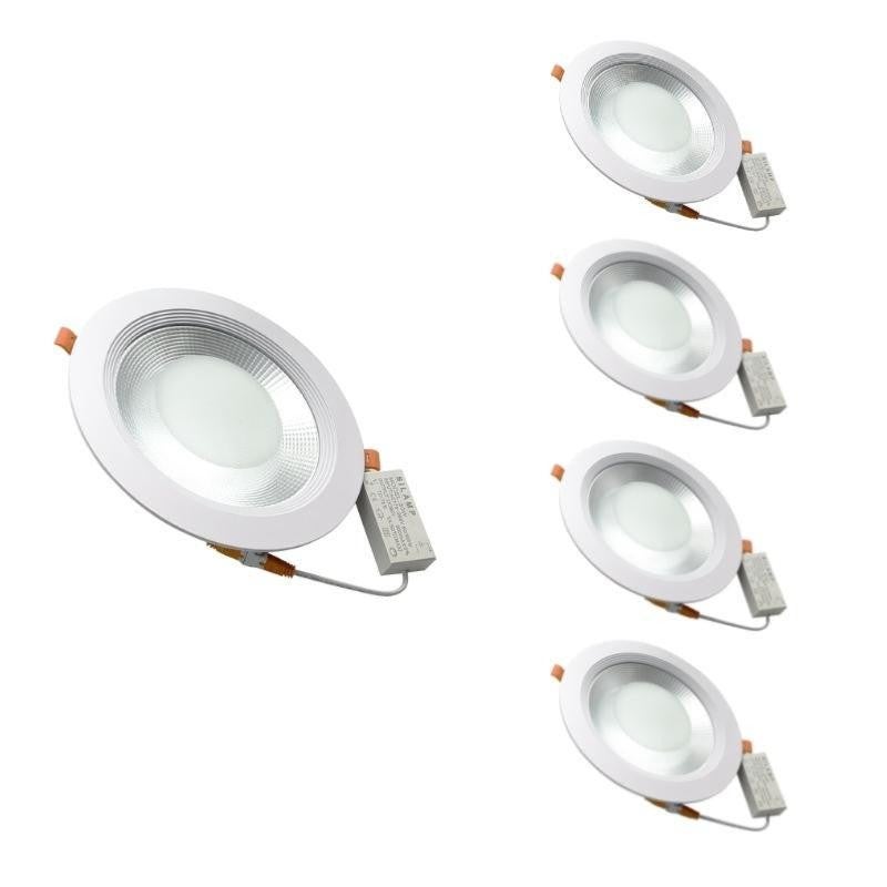 Spot LED Encastrable COB Rond 30W Ø225mm (Pack de 5) - Blanc Neutre ...