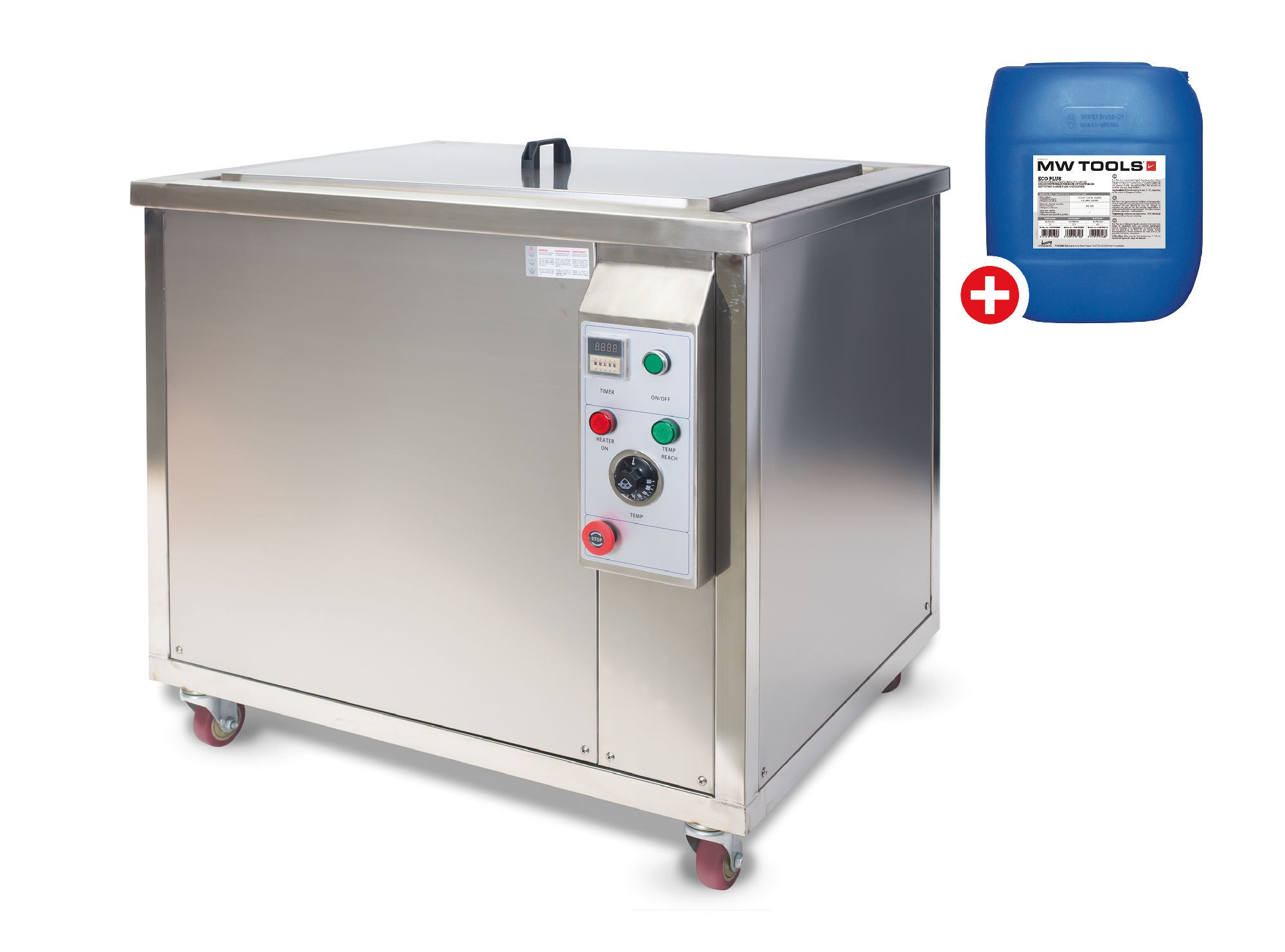 Pack nettoyeur à ultrasons 120L industriel + 5L de nettoyant Ecoplus MW ...