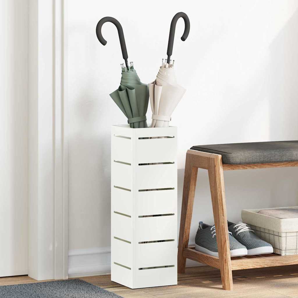 Porte-parapluie avec stockage Blanc 15,5 x 15,5 x 49 cm Acier | Leroy ...