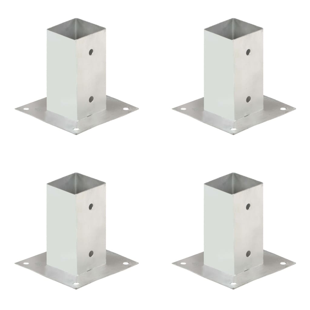 Anclajes para postes 4 unidades metal galvanizados 71 mm | Leroy Merlin