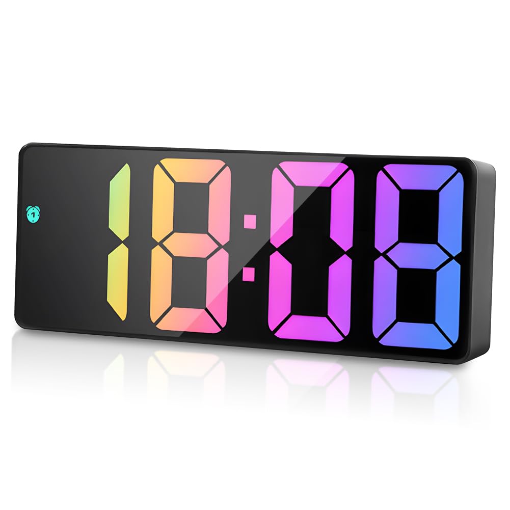Reloj despertador digital LED con sensor de temperatura,4 niveles de ...
