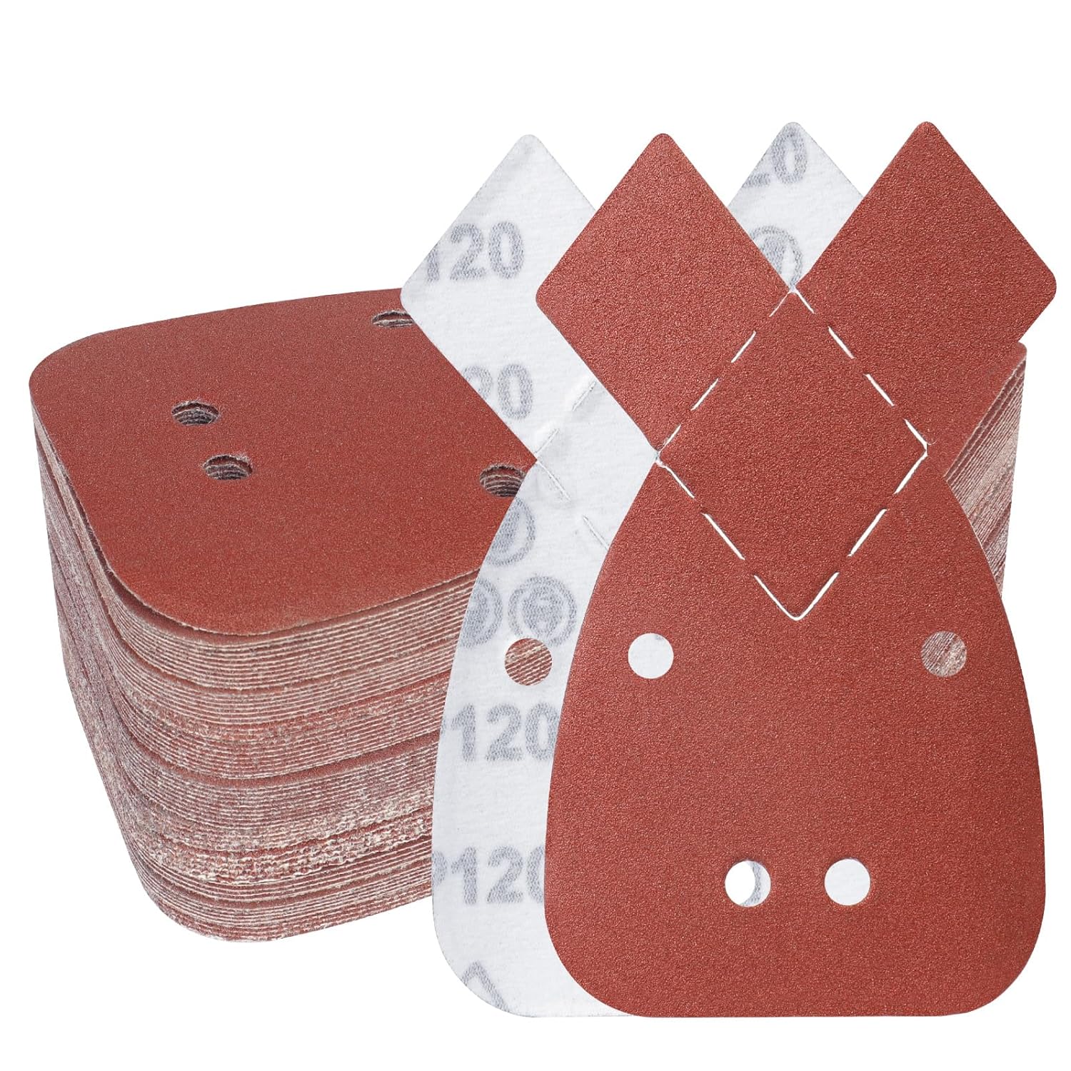 100 Feuilles Abrasives Triangles 120 Grain pour Ponceuse Black & Decker ...