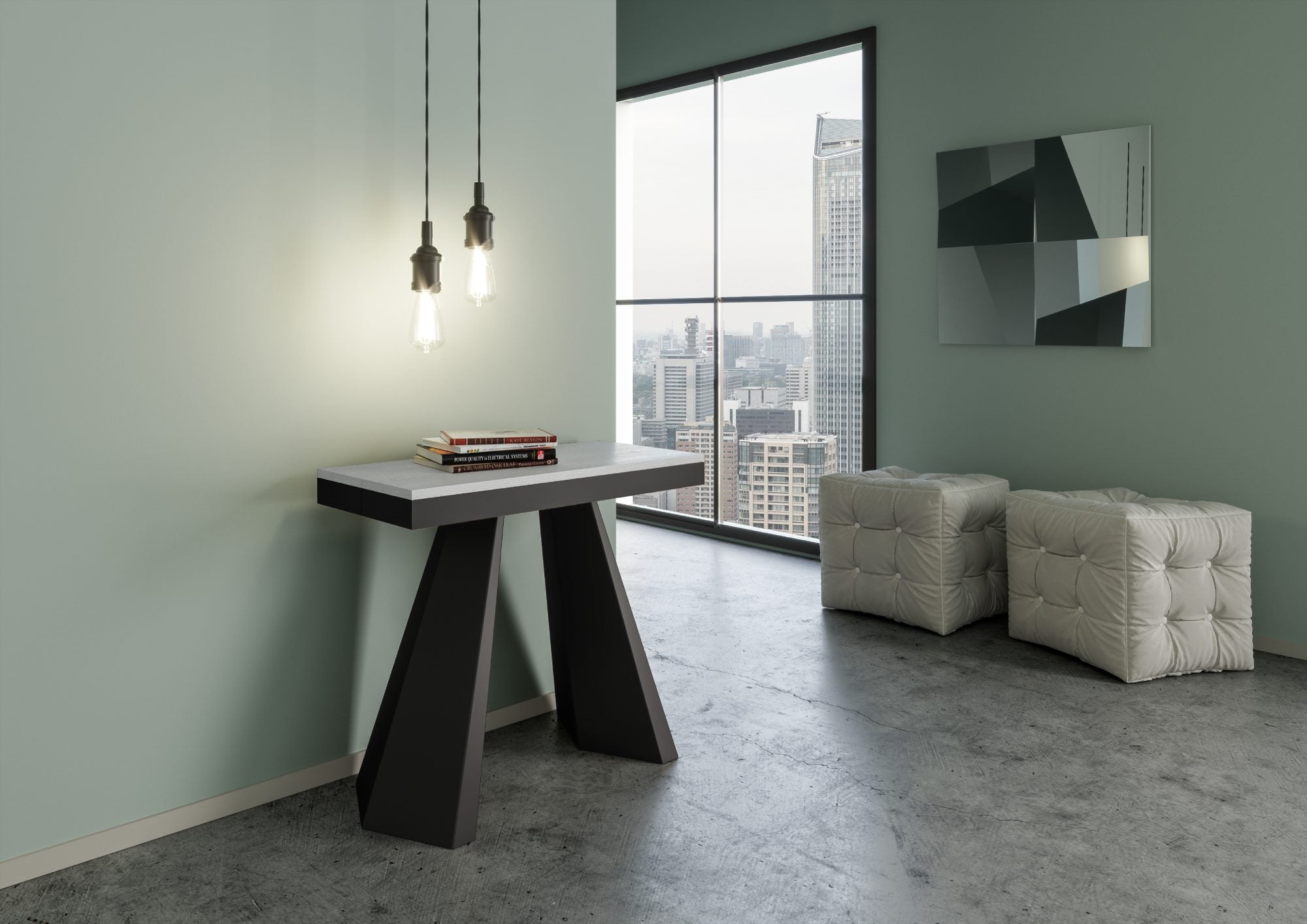 Console Diamante Evolution Frêne Blanc cadre Anthracite ITAMOBY | Leroy Merlin