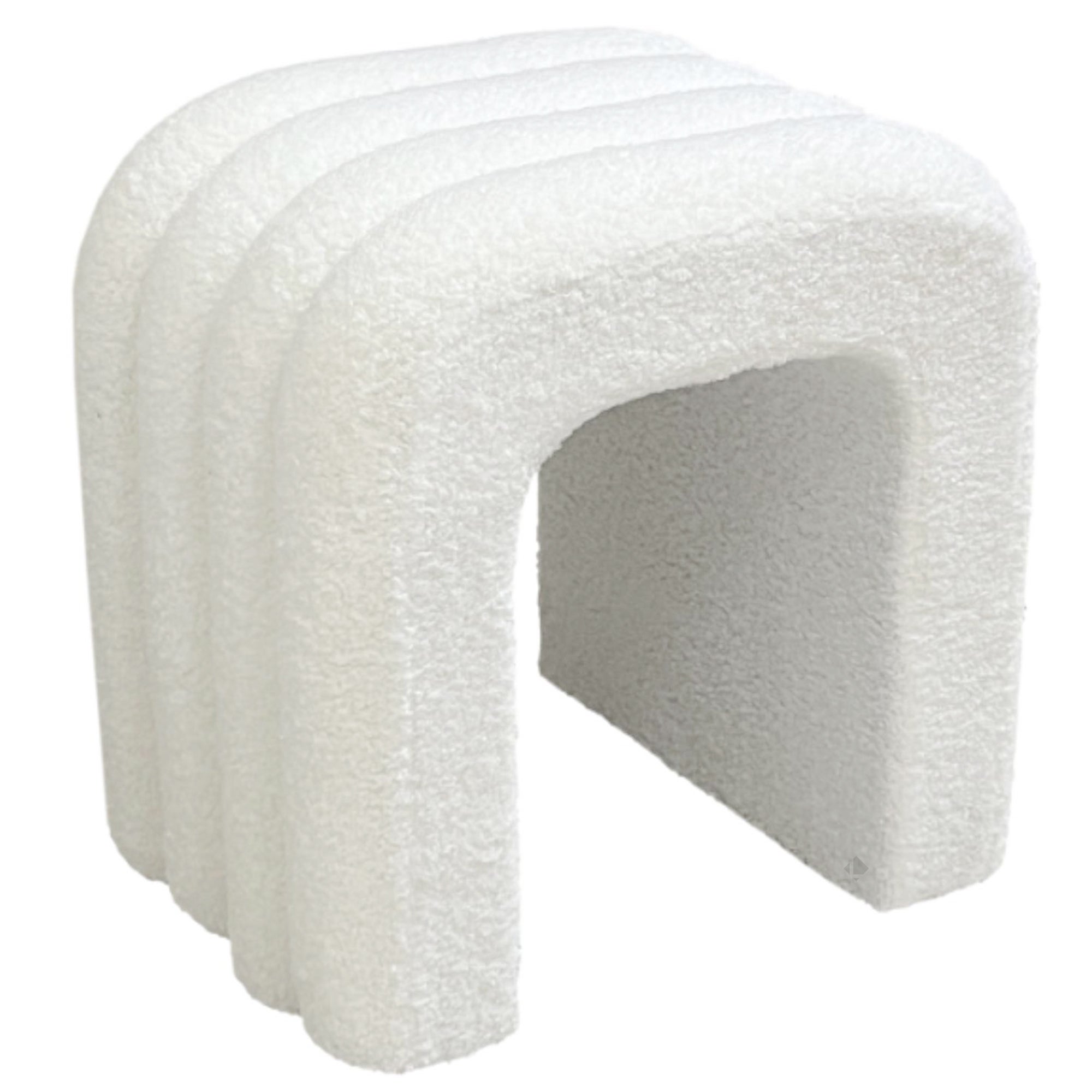 Pouf bouclette 41x42x29 cm forme arc collection ARCHY blanc | Leroy Merlin