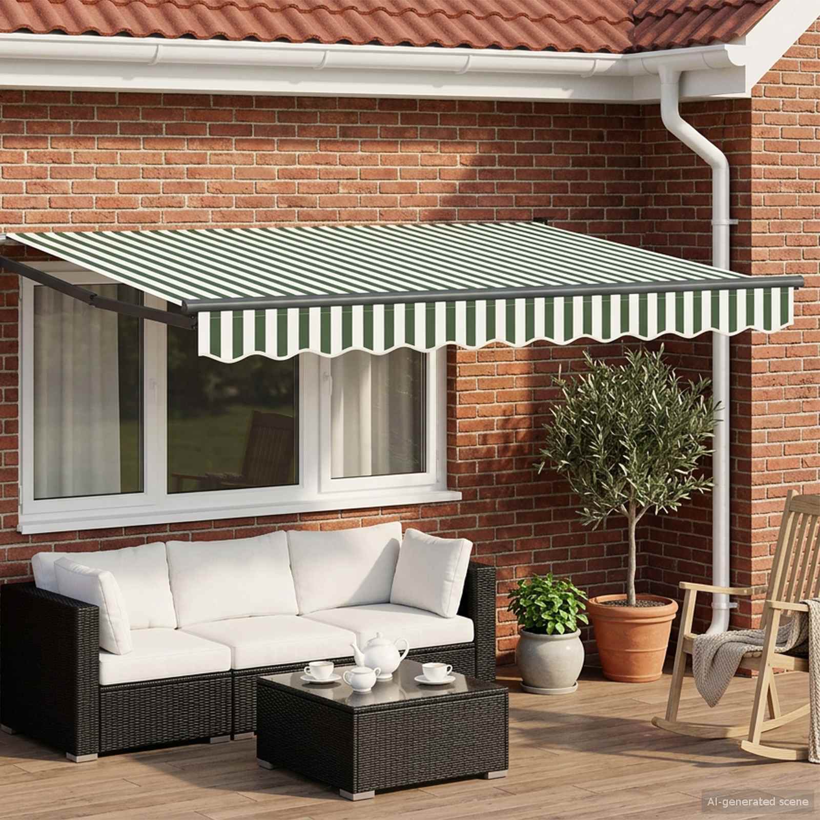 Store rétractable manuel avec LEDs 3,5 x 2,5 m | Leroy Merlin
