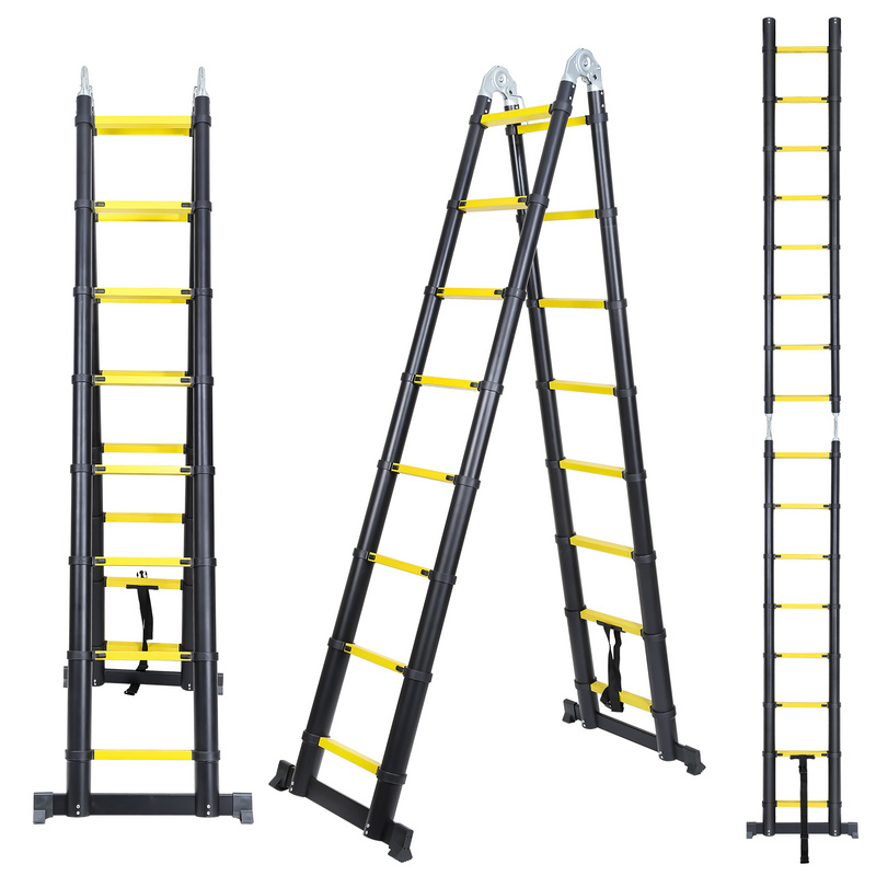 Escalera telescópica 2,5+2,5m Escalera telescópica plegable extensible Escalera simple recta ...