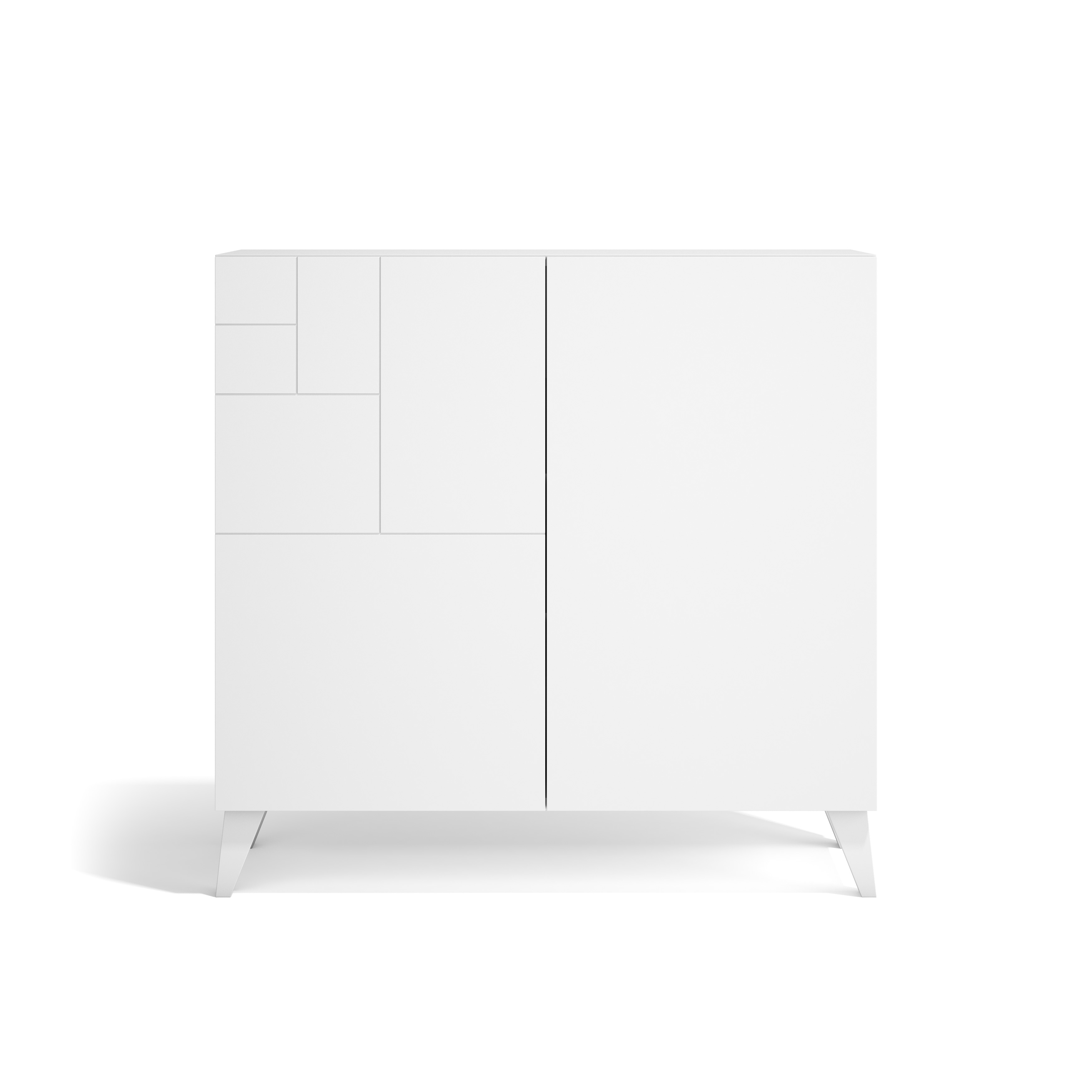 Scarpiera in melamina con gambe in faggio, modello Bergen, colore ...