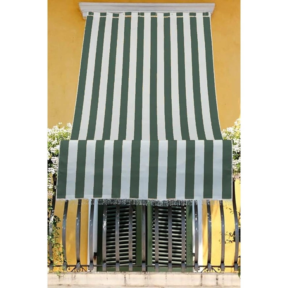 Store de balcon en polyester 140x300 cm - Couleur Crème/Gris | Leroy Merlin